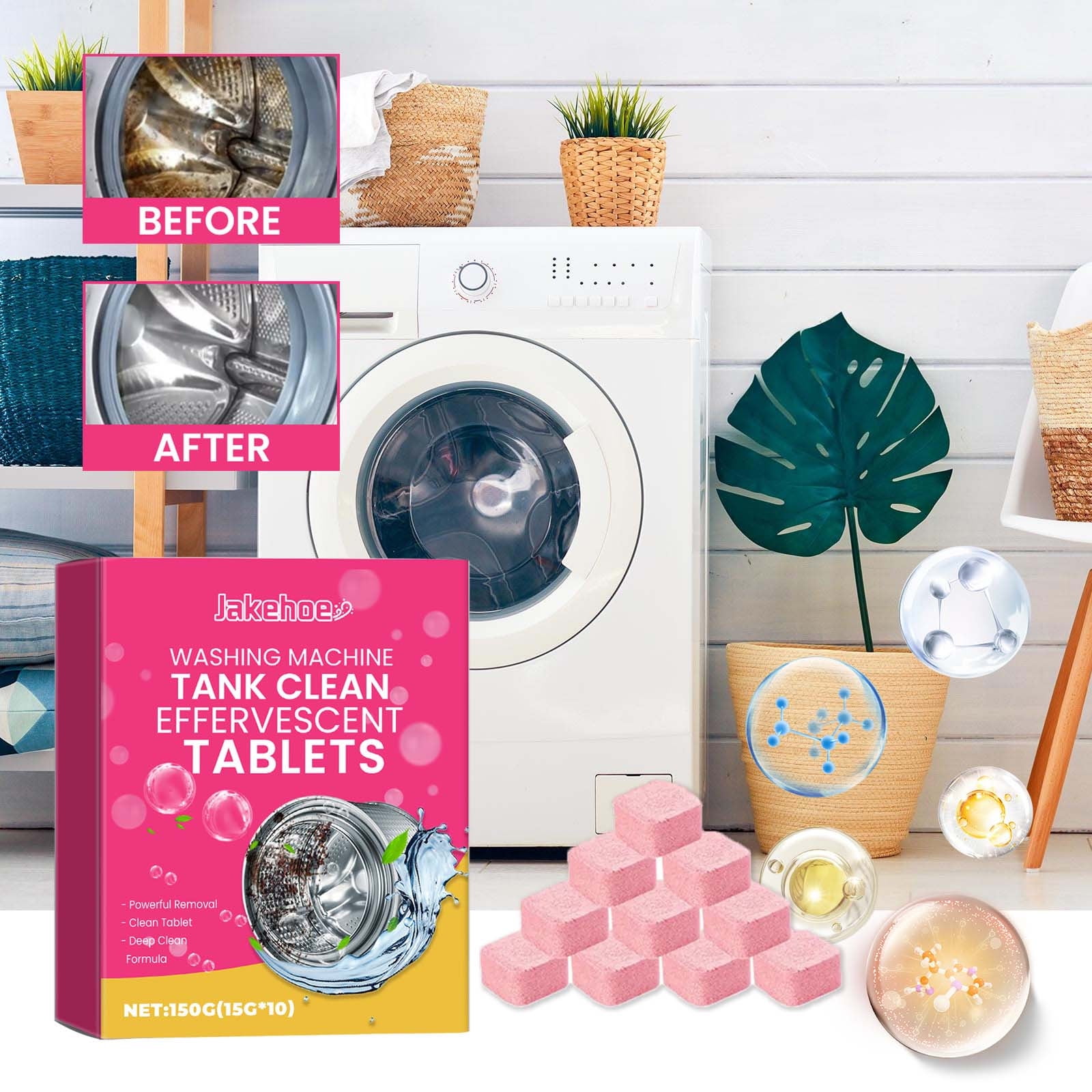 Washing Machine Cleaner and Descaler Tablets 10 Pcs - Deep Clean and ...