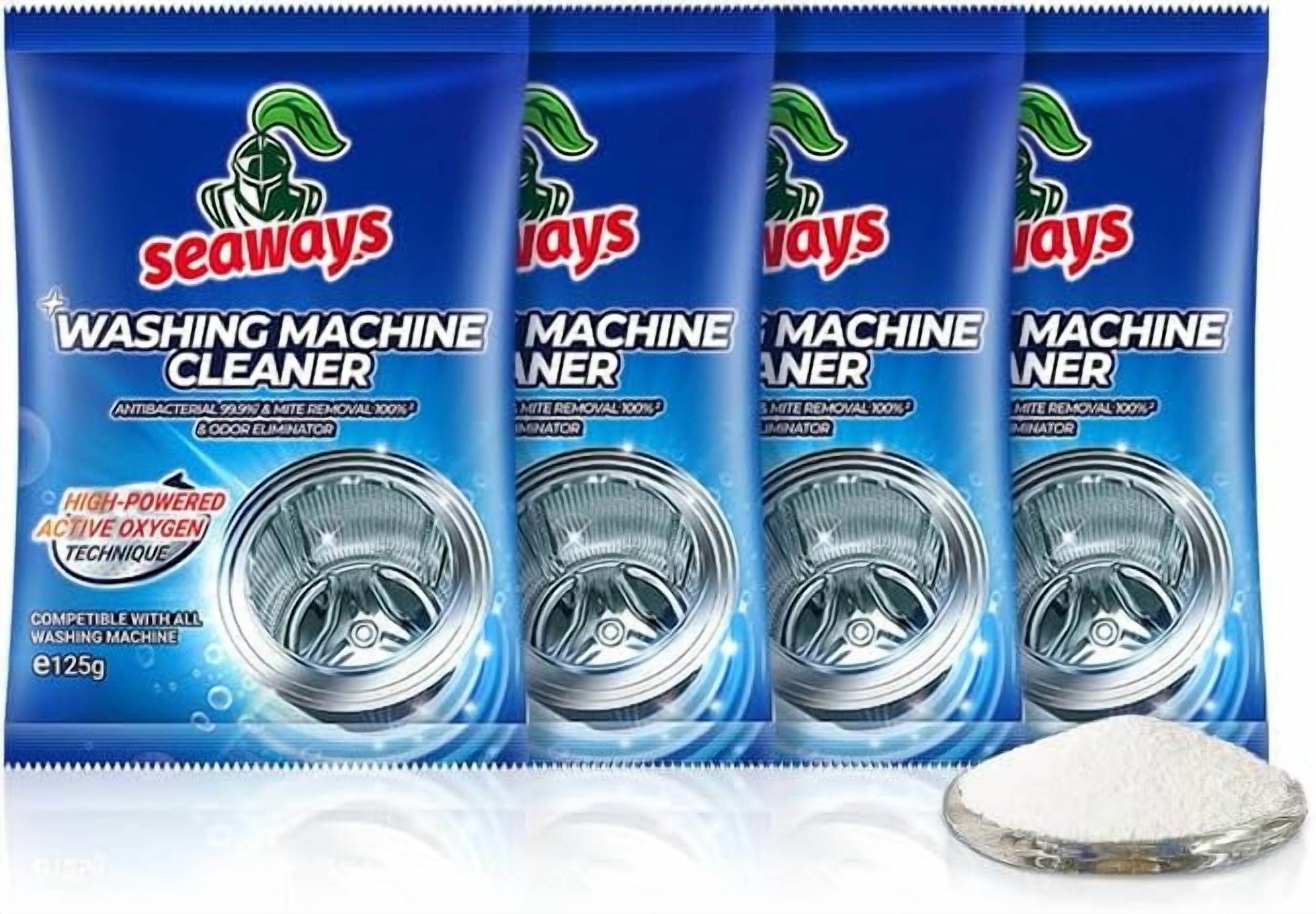 Washing Machine Cleaner Powder 4 Pack - Deep Clean Solution for HE Top ...