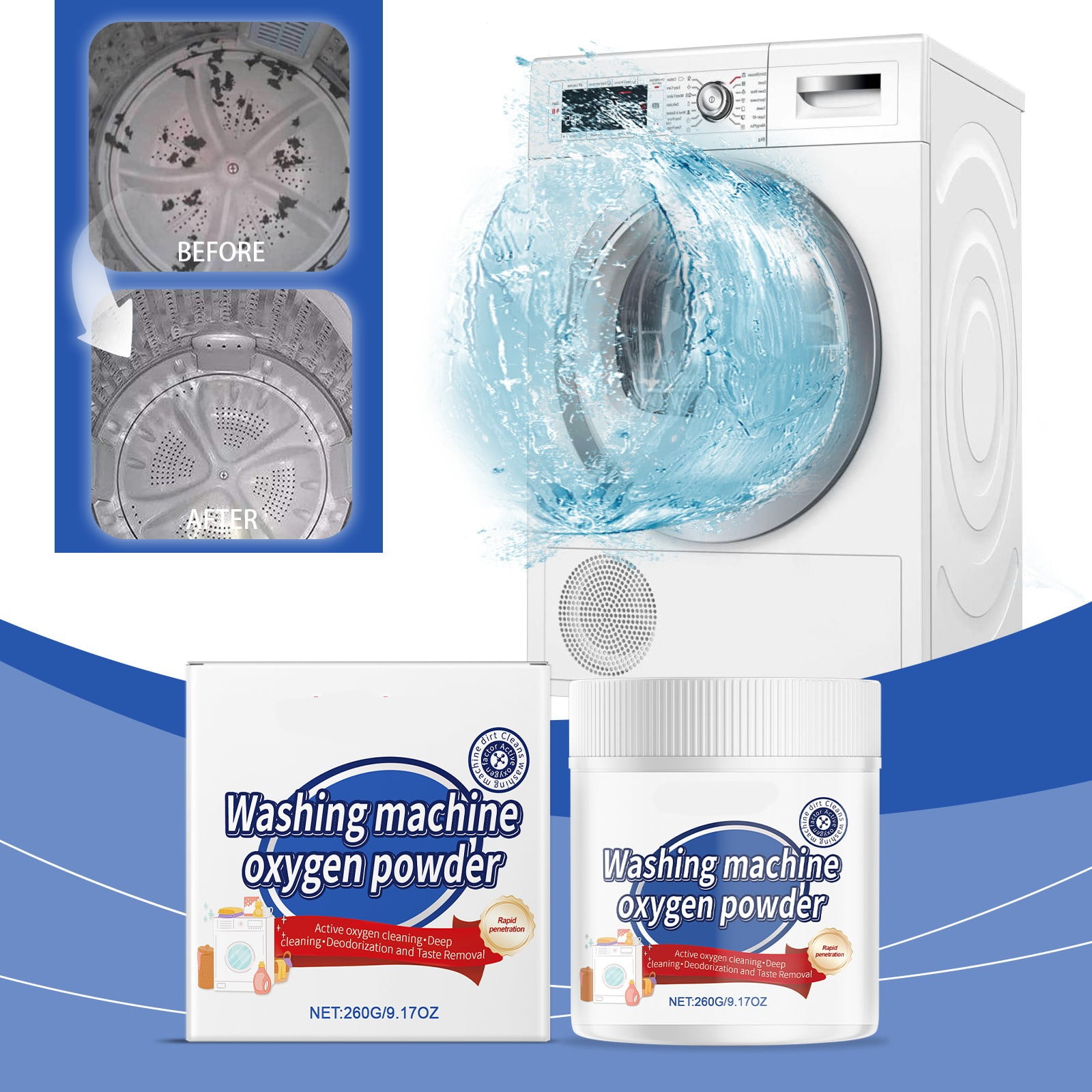 Washing Machine Cleaner Powder | Deep Cleaning | Odor Removal | Active ...