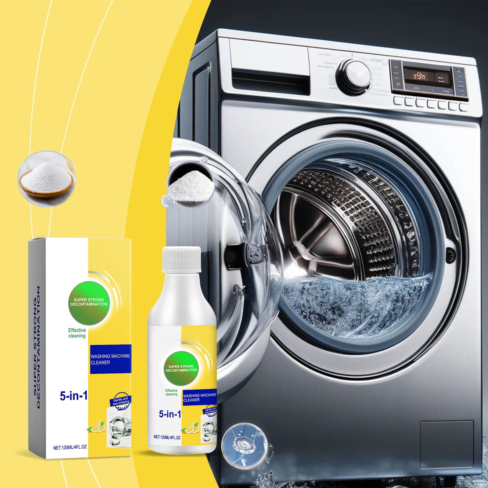 Washing Machine Cleaner - Powerful Deodorizing Descaling Solution ...