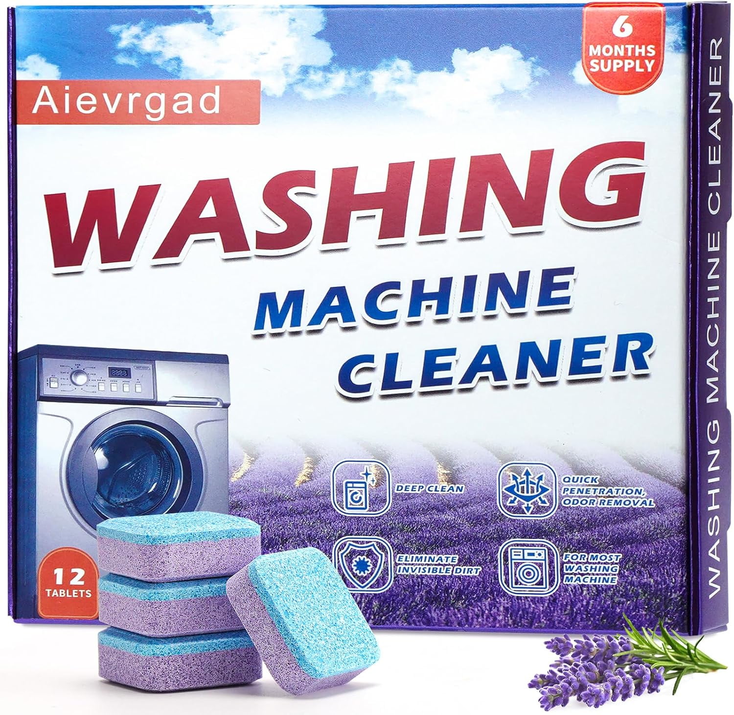 Washing Machine Cleaner Tablet : 12pack/6 Month Supply, washer cleaner ...