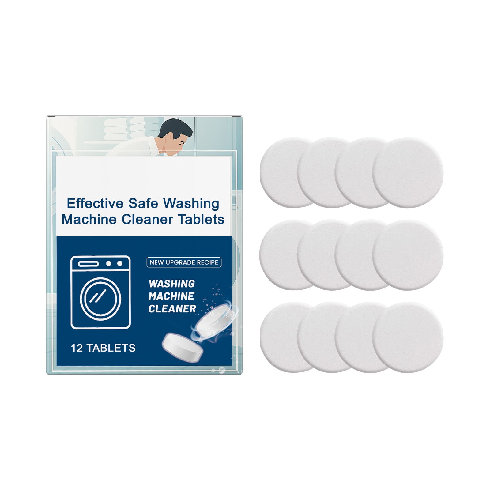 Washing Machine Cleaner Tablets, 12 Count, Deep Cleaning, Odor ...