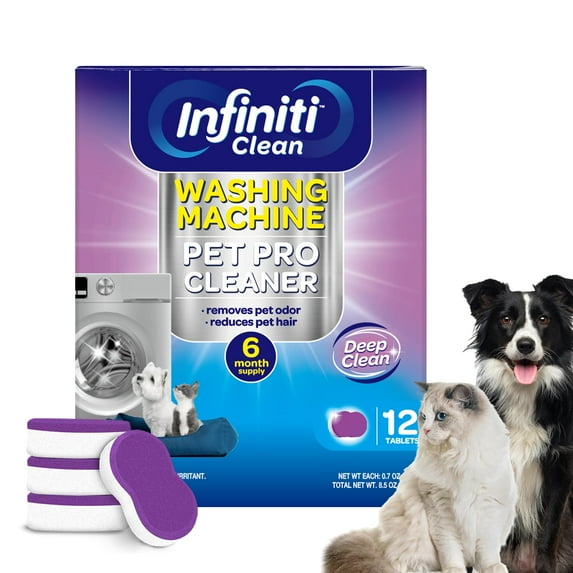 Washing Machine Cleaner Tablets 12 Pack, Formulated for Pet Owners, 8 ...