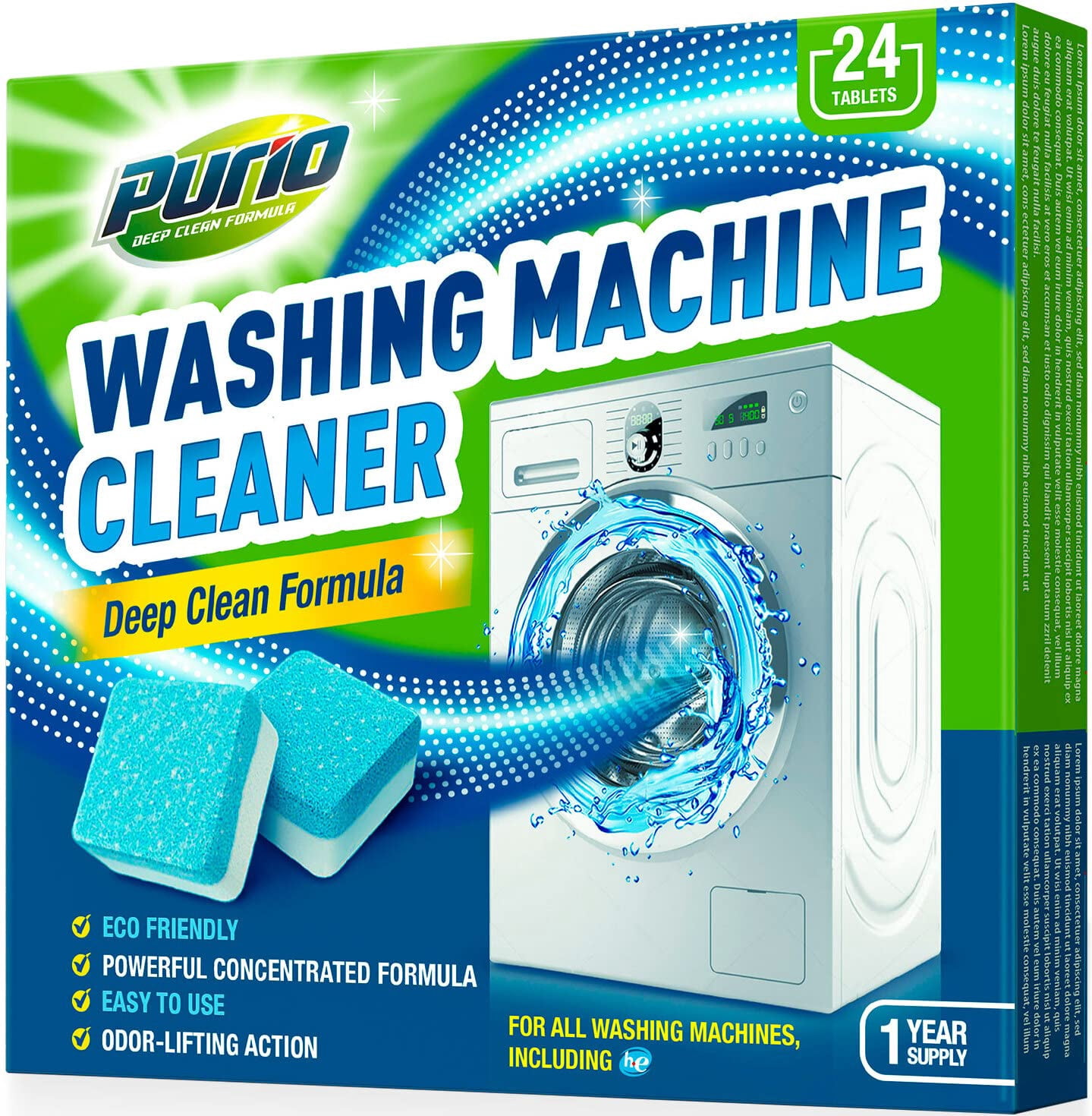 Washing Machine Cleaner Tablets 24-Ct Deep Cleaning Formula Washer ...