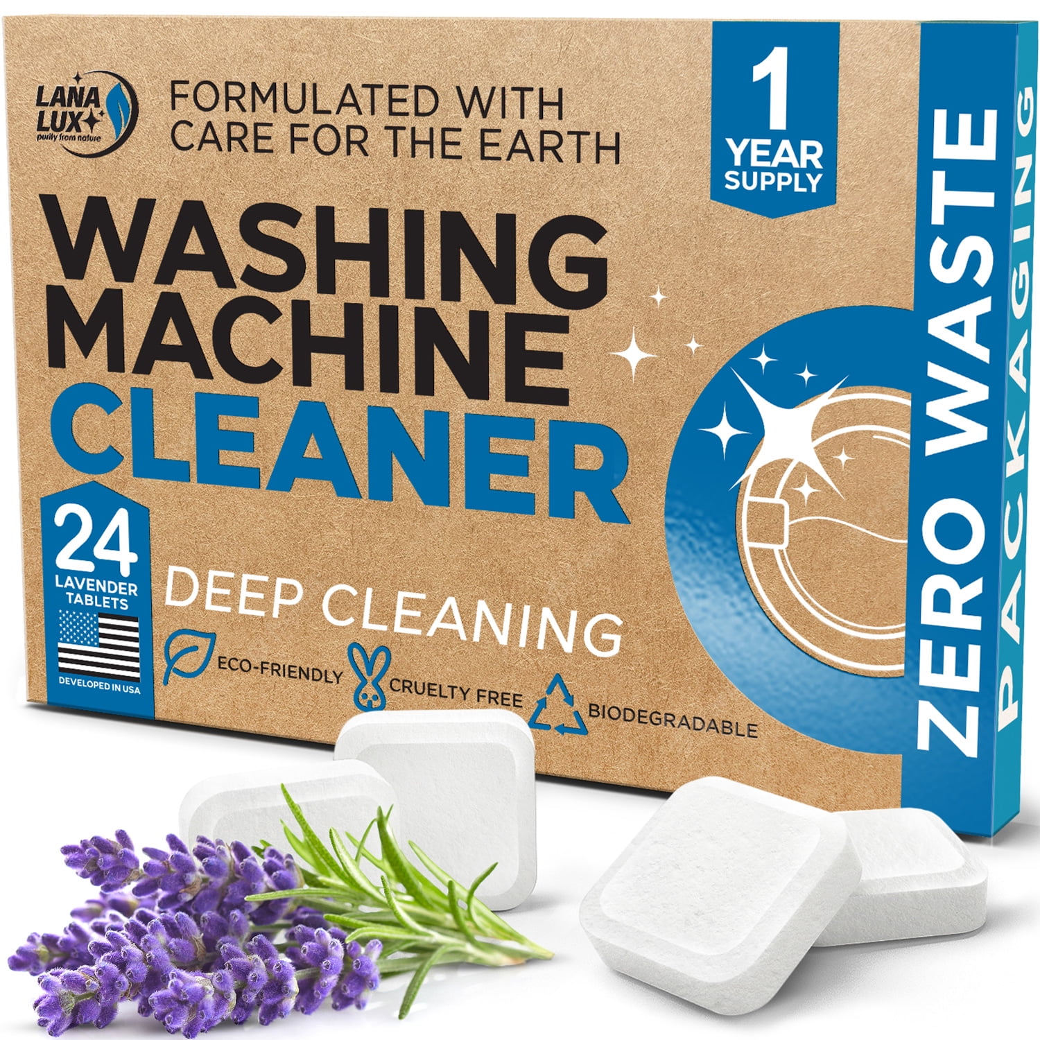 Washing Machine Cleaner Tablets 24 Pack - Deep Washer Machine Cleaner ...