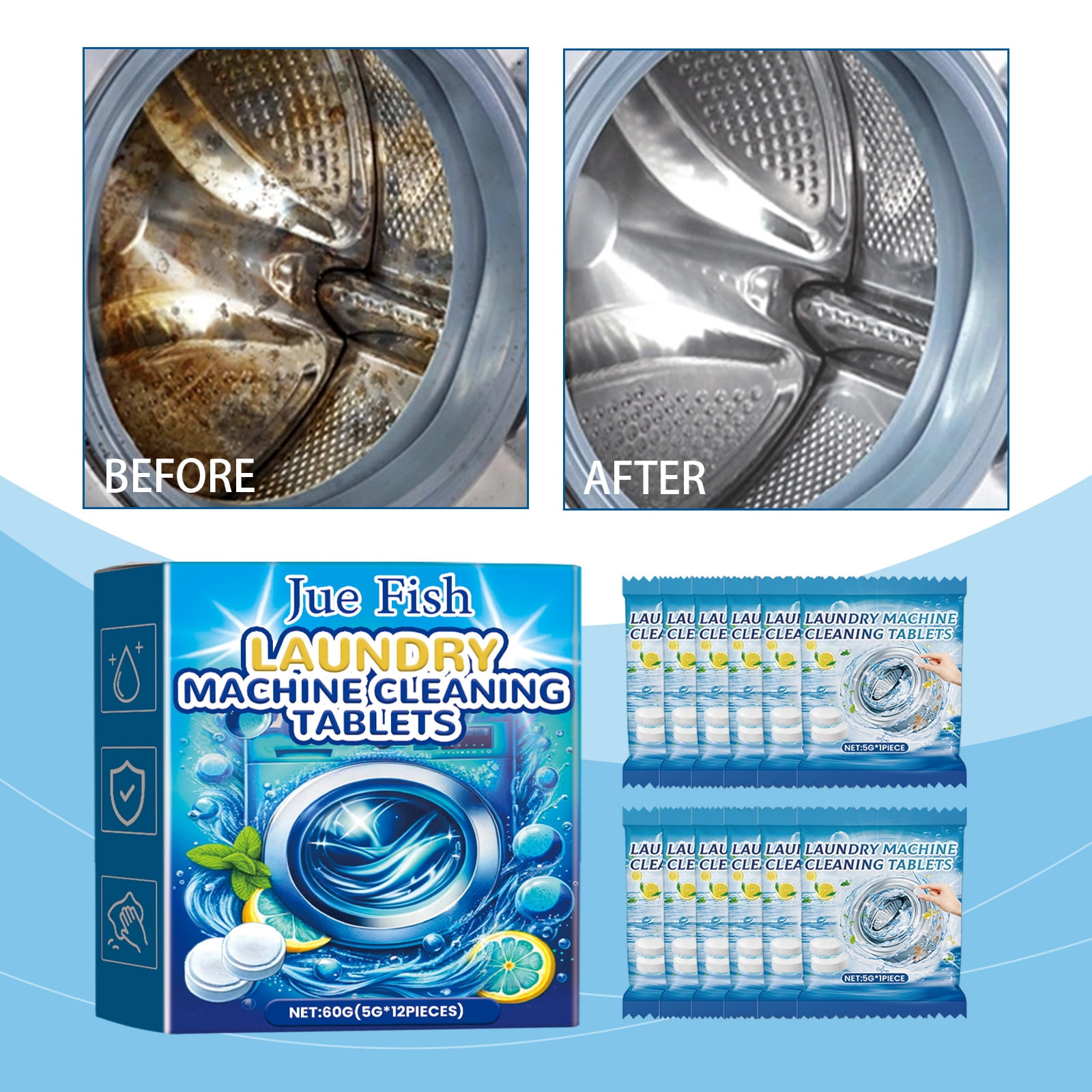 Washing Machine Cleaner, Washer Machine Cleaner for Front and Top ...