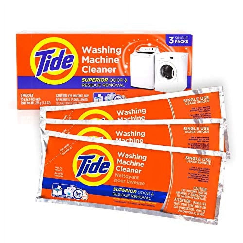 Tide Washing Machine Cleaner Tablets, 3 Count Box, Cleans Front and Top ...
