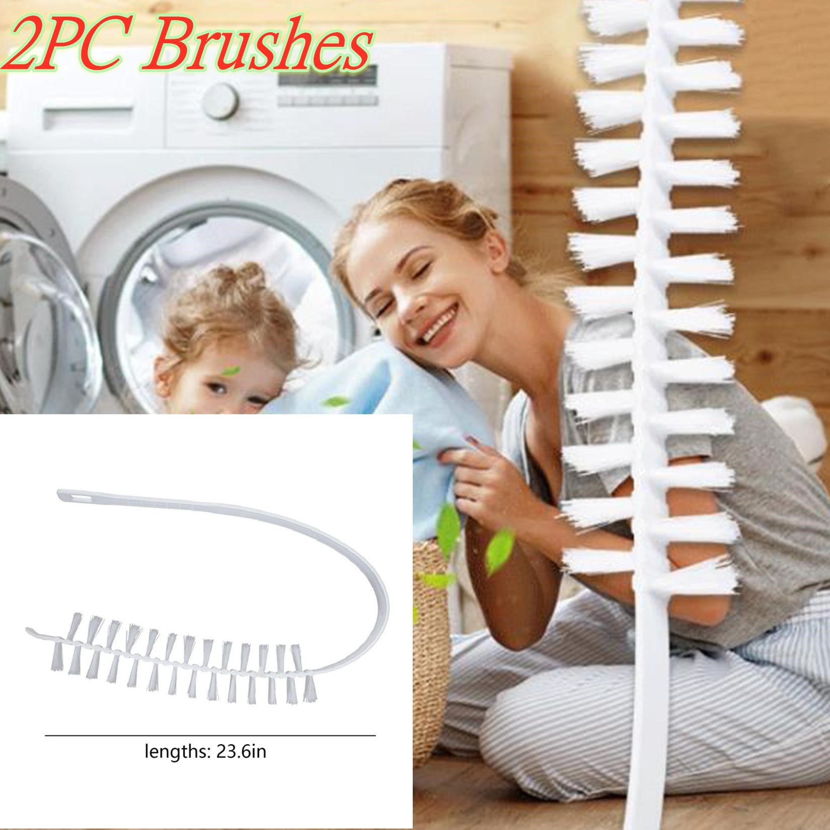 Washing Machine Cleaning Brush 2 Pcs 24 Inch Long Washing Machine Cleaner Brush Drum Washing ...