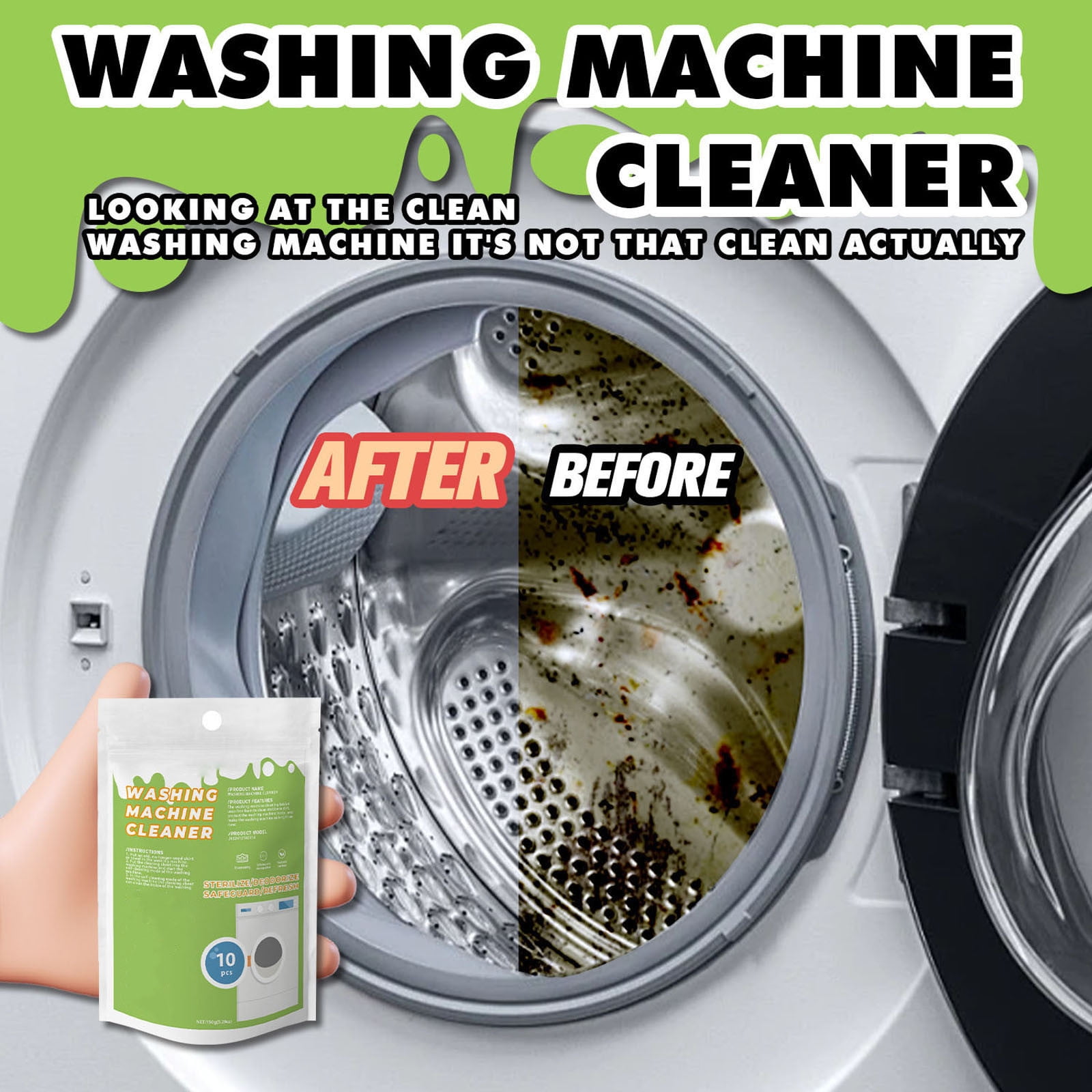 Washing Machine Cleaning Tablets | Foaming Drum Cleaner for Stain ...