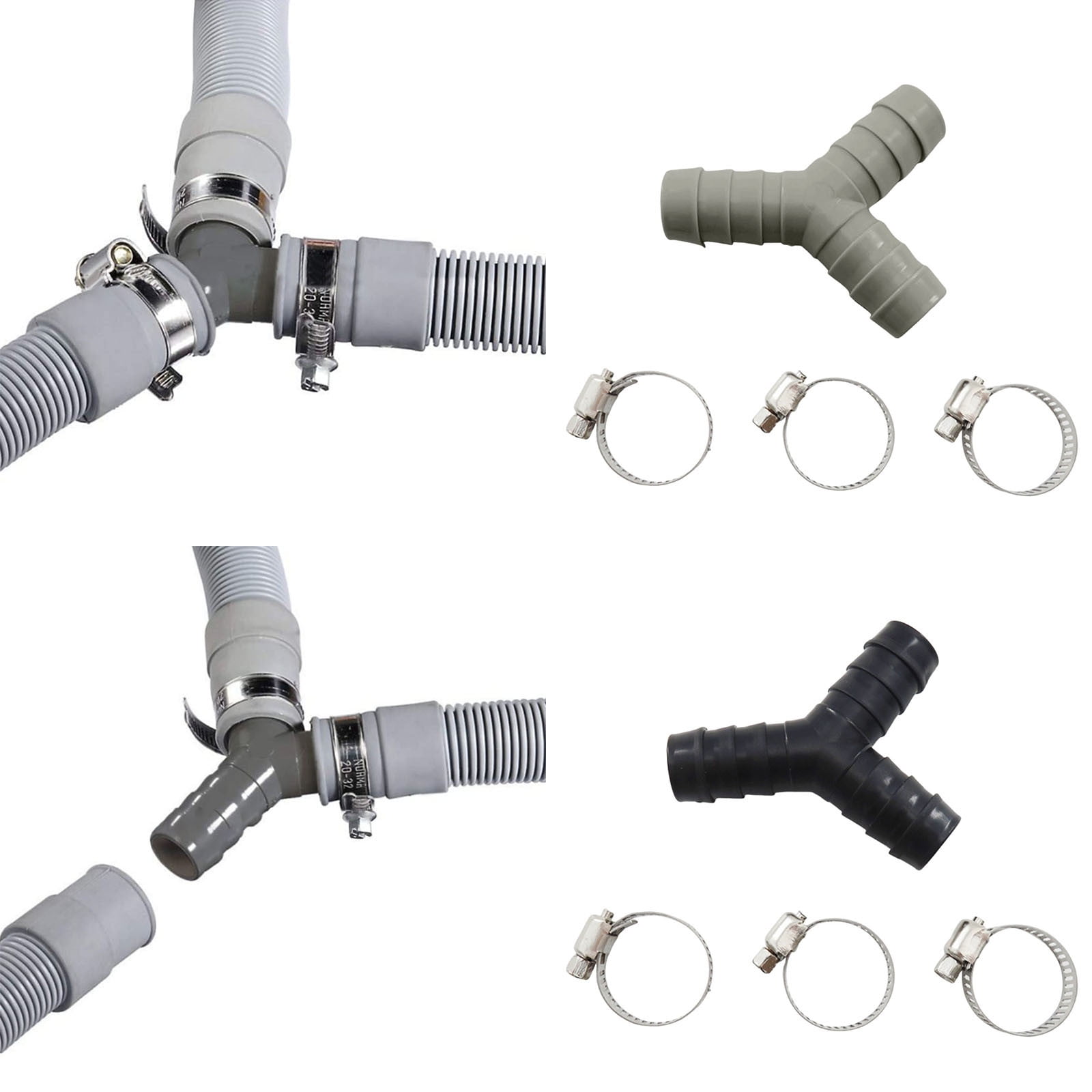 Washing Machine Drain Hose, Set Of 1 Y-Type Reducer Connector For Split ...