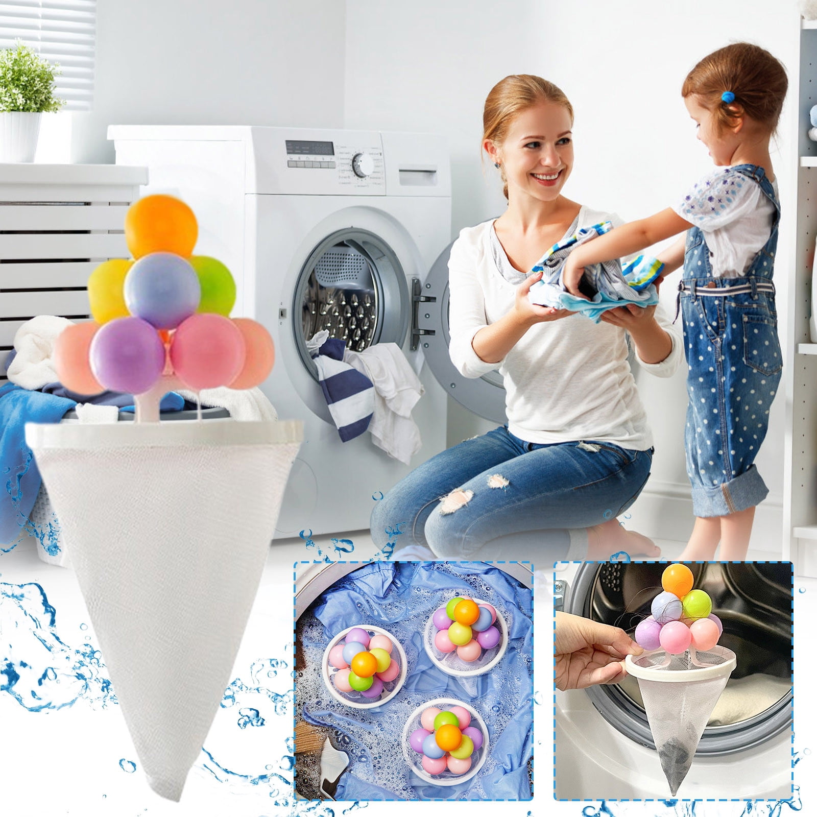 Washing Machine Floating Lint Filter Bag | Pet Hair & Lint Remover ...