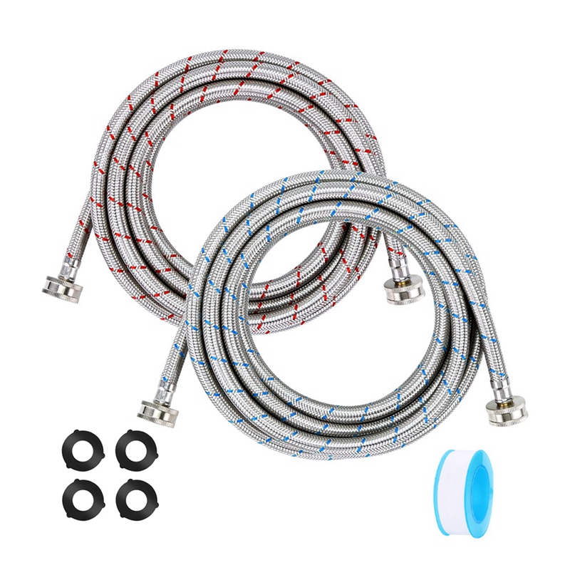 Washing Machine Hoses,Braided Stainless Steel Washer Hoses,Hot and Cold ...