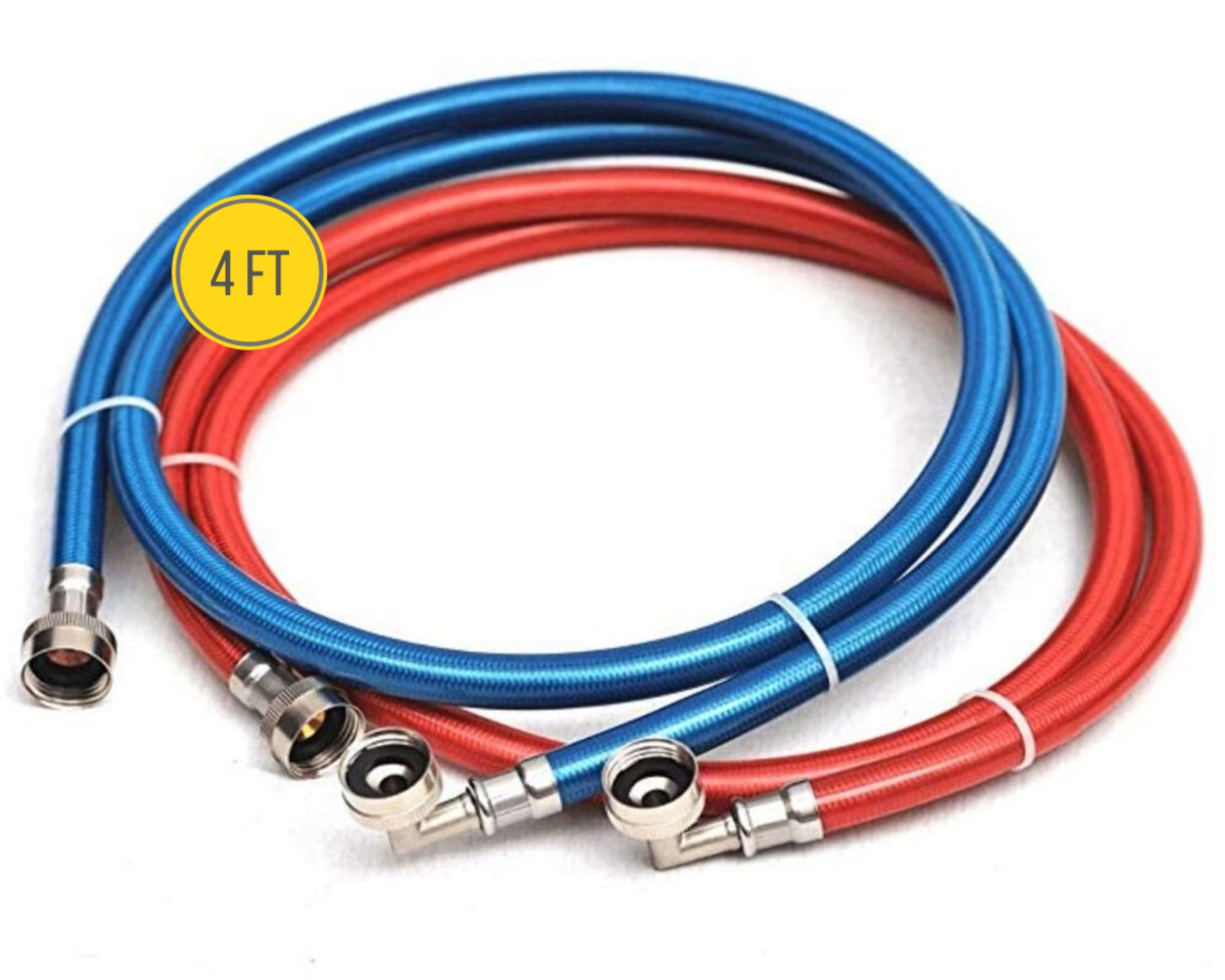 Washing Machine Hoses Stainless Steel Braided 90 degree elbow Water ...