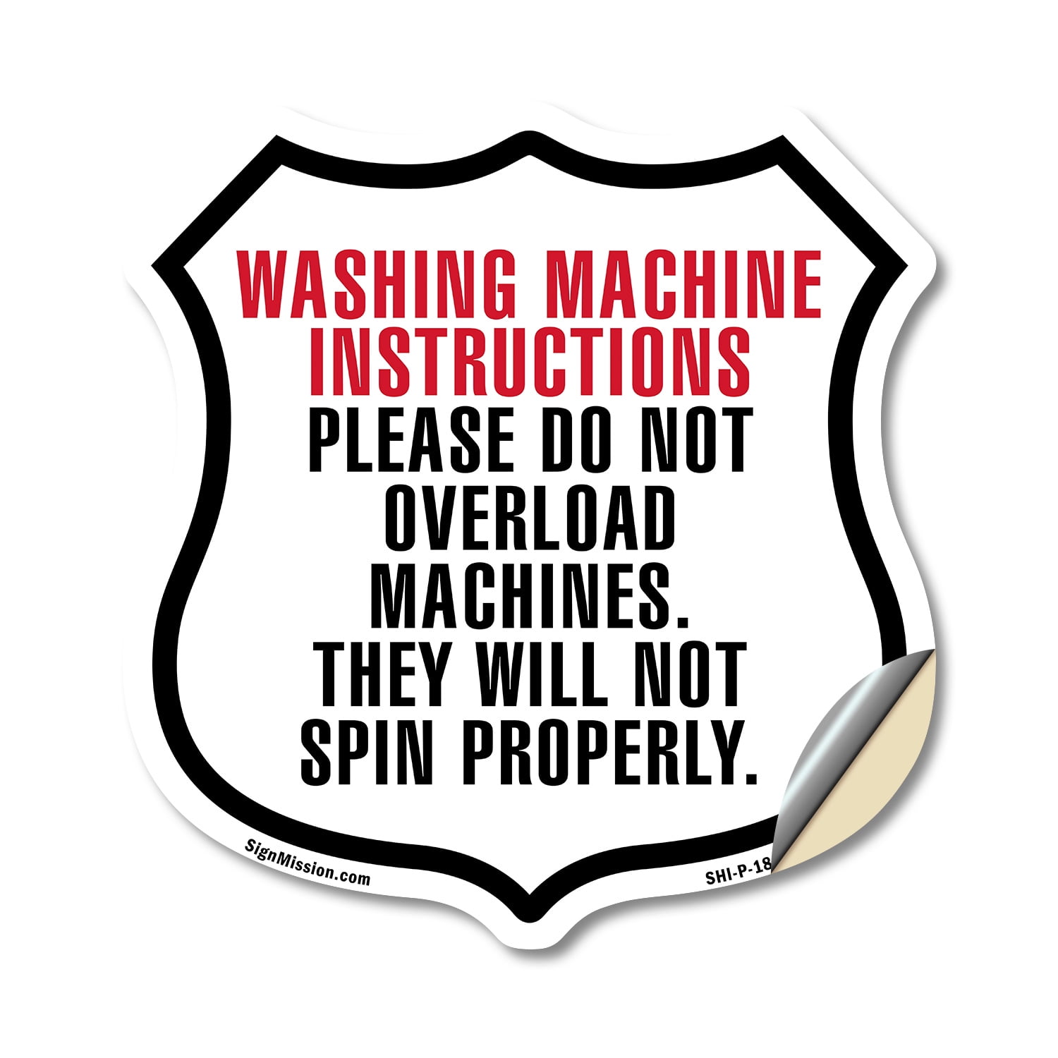 Washing Machine Instructions Please Do Not Overload Machines (2 Pack ...