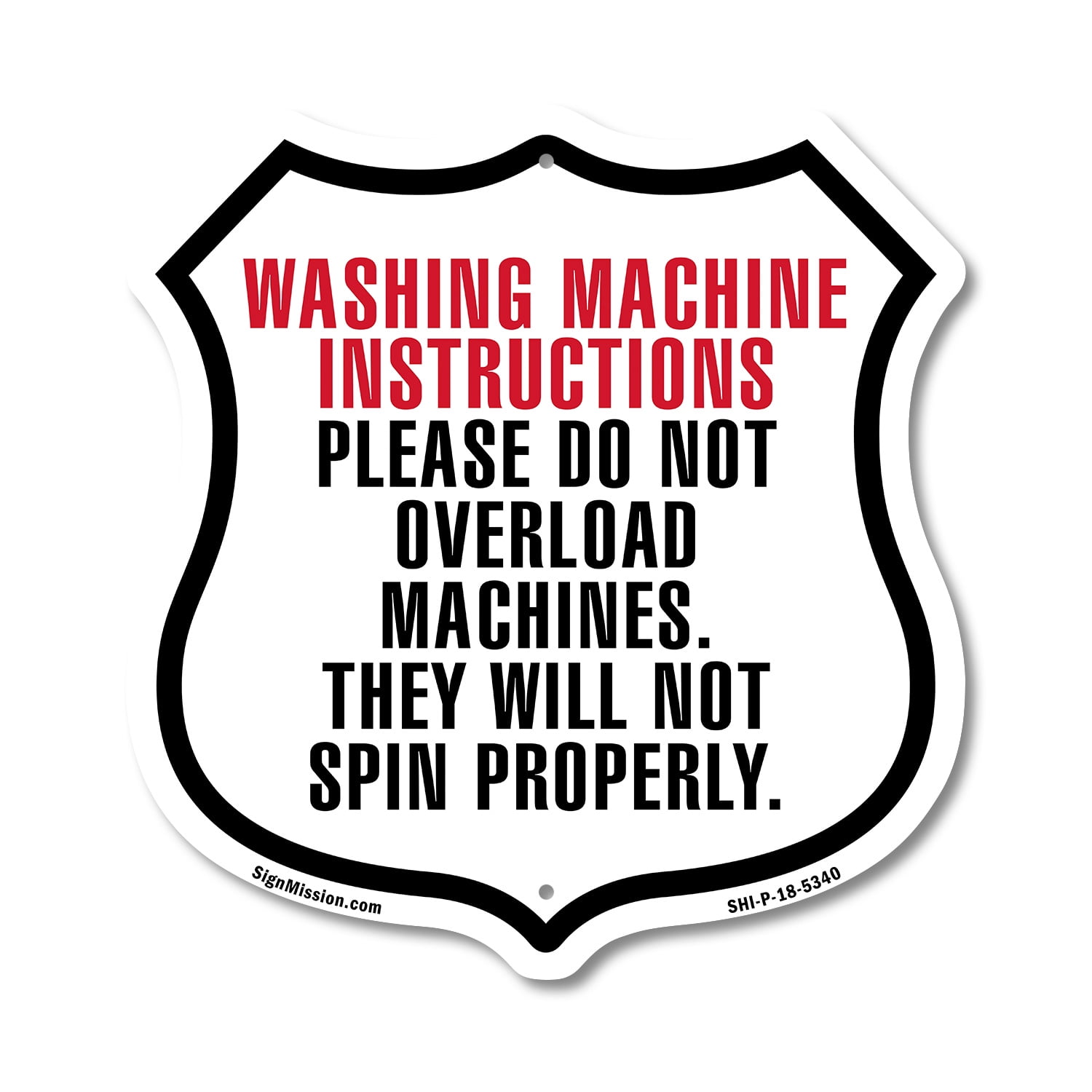 Washing Machine Instructions Please Do Not Overload Machines 6 inch X 6 ...