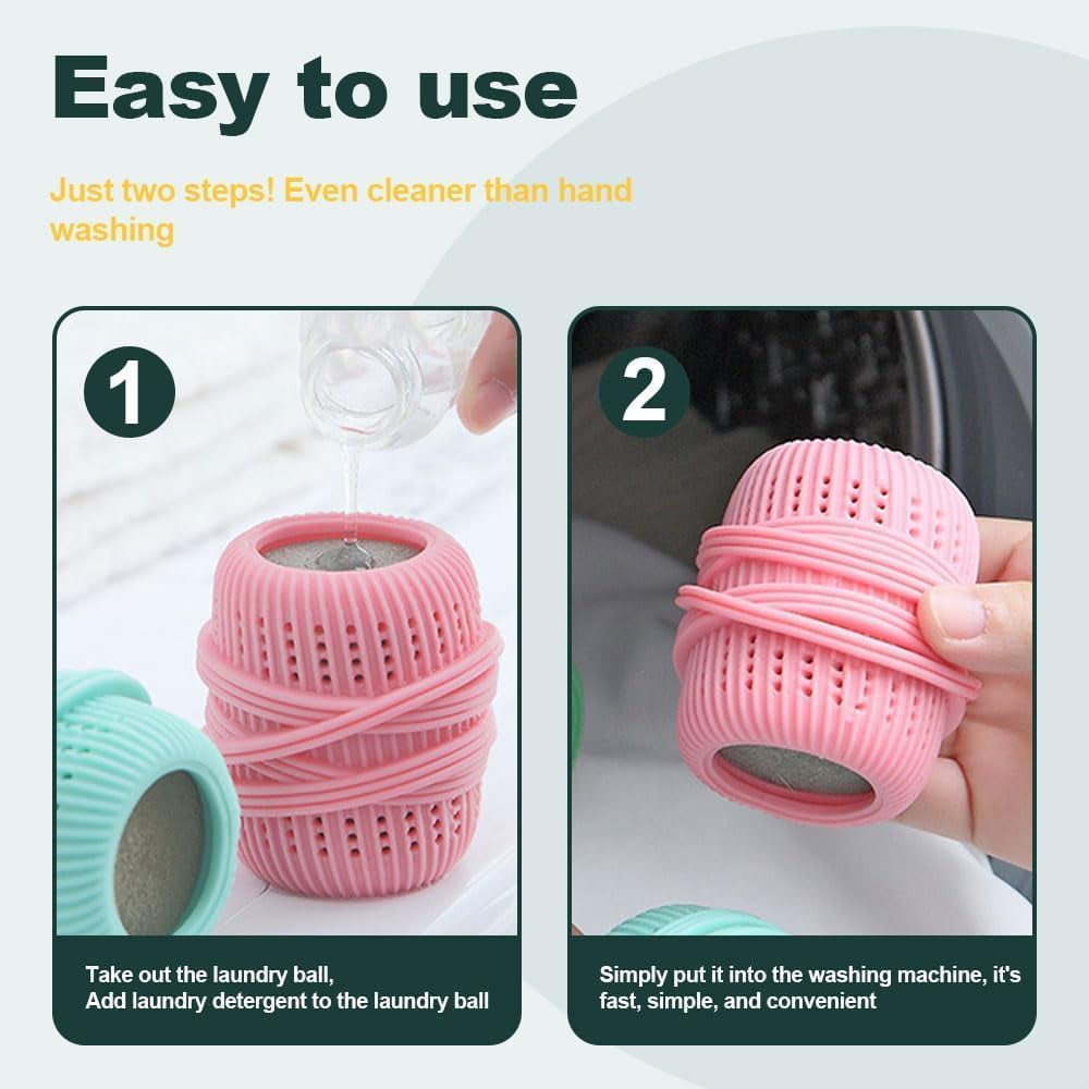 Washing Machine Laundry Ball with 10 Bags Scent Booster Beads, Fabric Softener Ball Dispenser ...