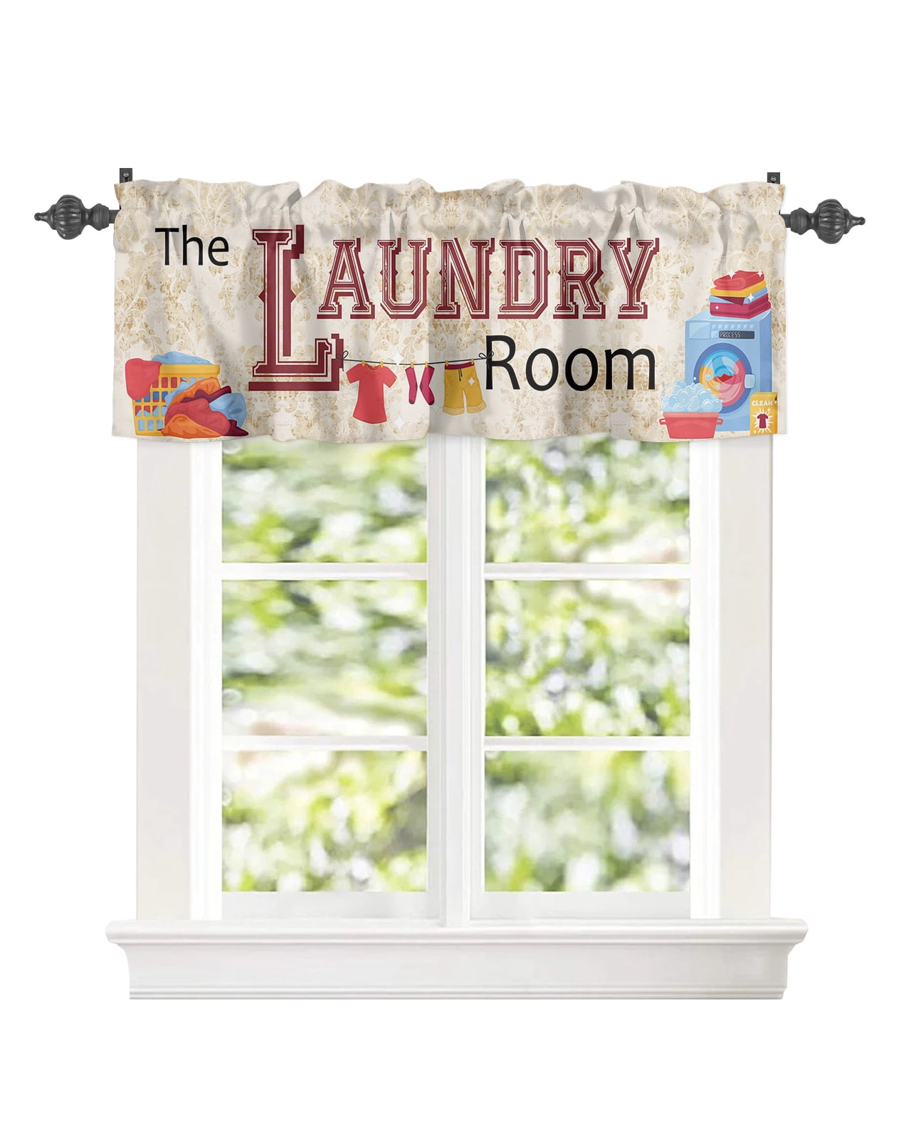 Washing Machine Laundry Room Window Treatment Panel for Living Room ...