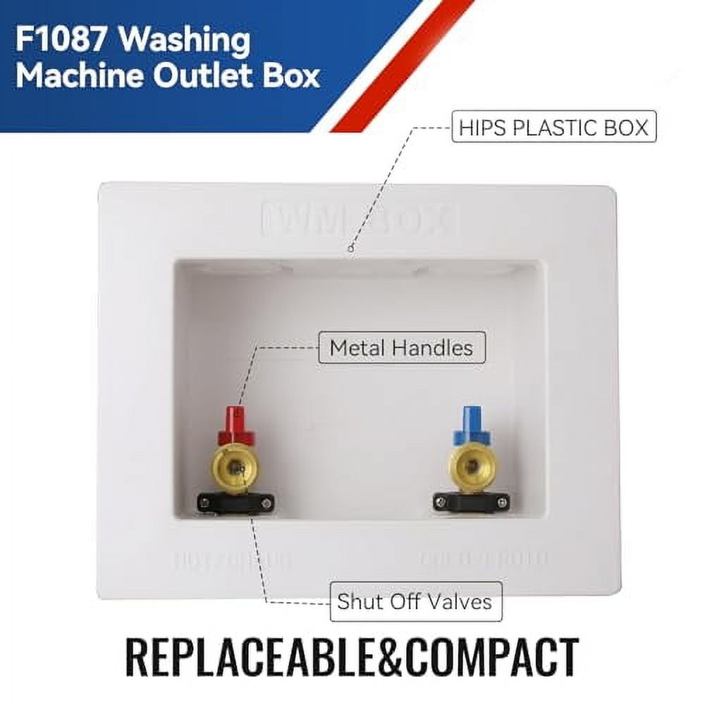 Washing Machine Outlet Box1/2 Inch PEX F1807 Inlet Connection3/4 Inch ...