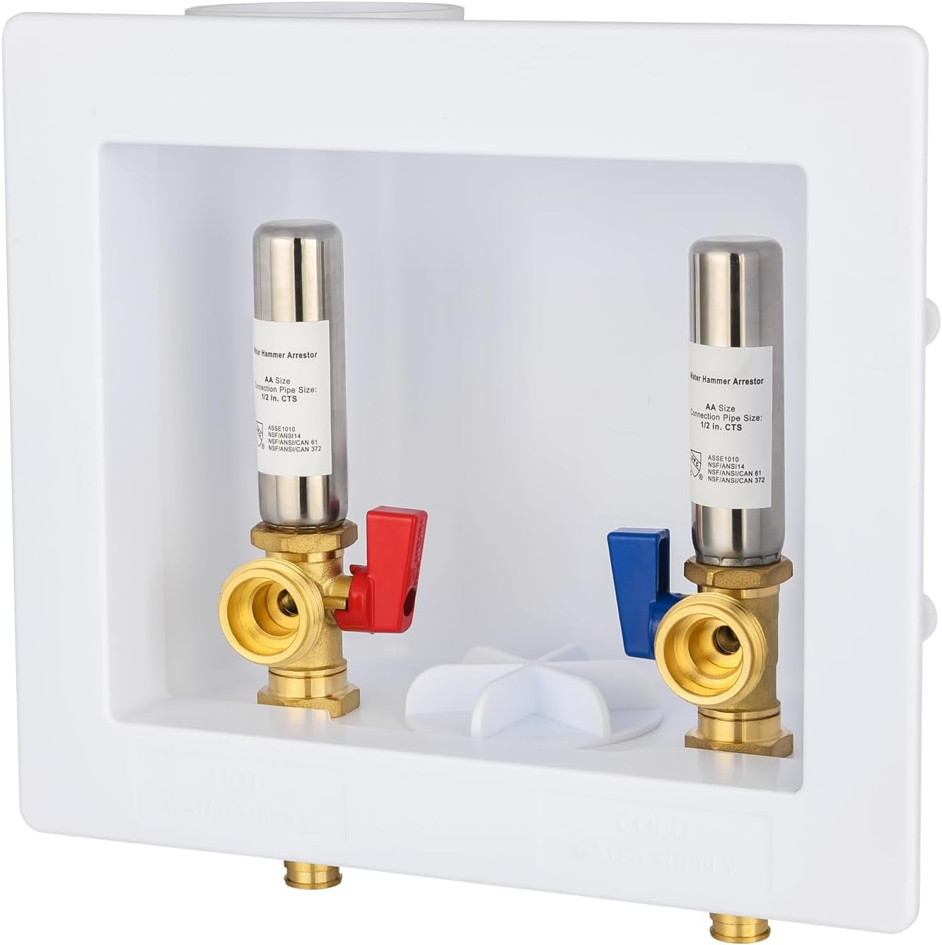 Washing Machine Outlet Box with Water Hammer Arrestor,1/2 Inch PEX A ...