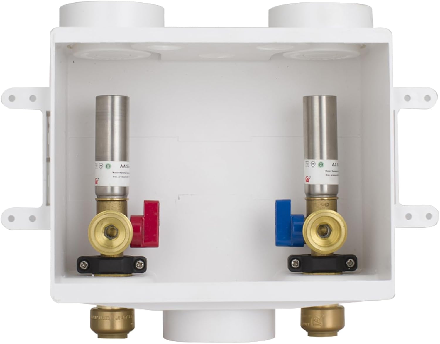 Washing Machine Outlet Box with Water Hammer Arrestor,1/2 Inch Push-fit ...