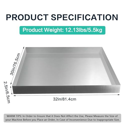 Washing Machine Pan,32''x30''x2.5'' Heavy Duty 304 Stainless Steel ...