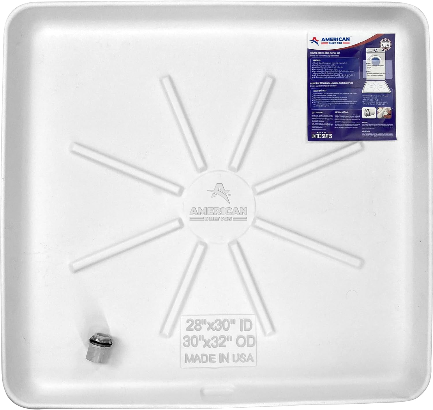 Washing Machine Pan- HDPE - Undrilled Washing Machine Drain Pan for ...