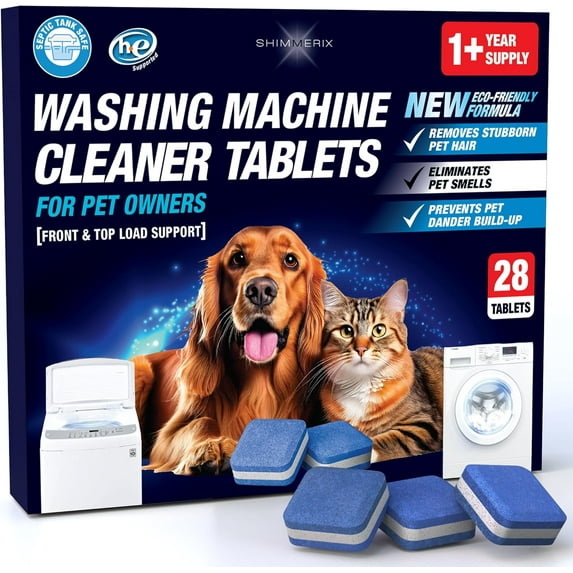 Washing Machine Pro Tablets for Pet Owners - 28 Pack, Front & Top Load ...