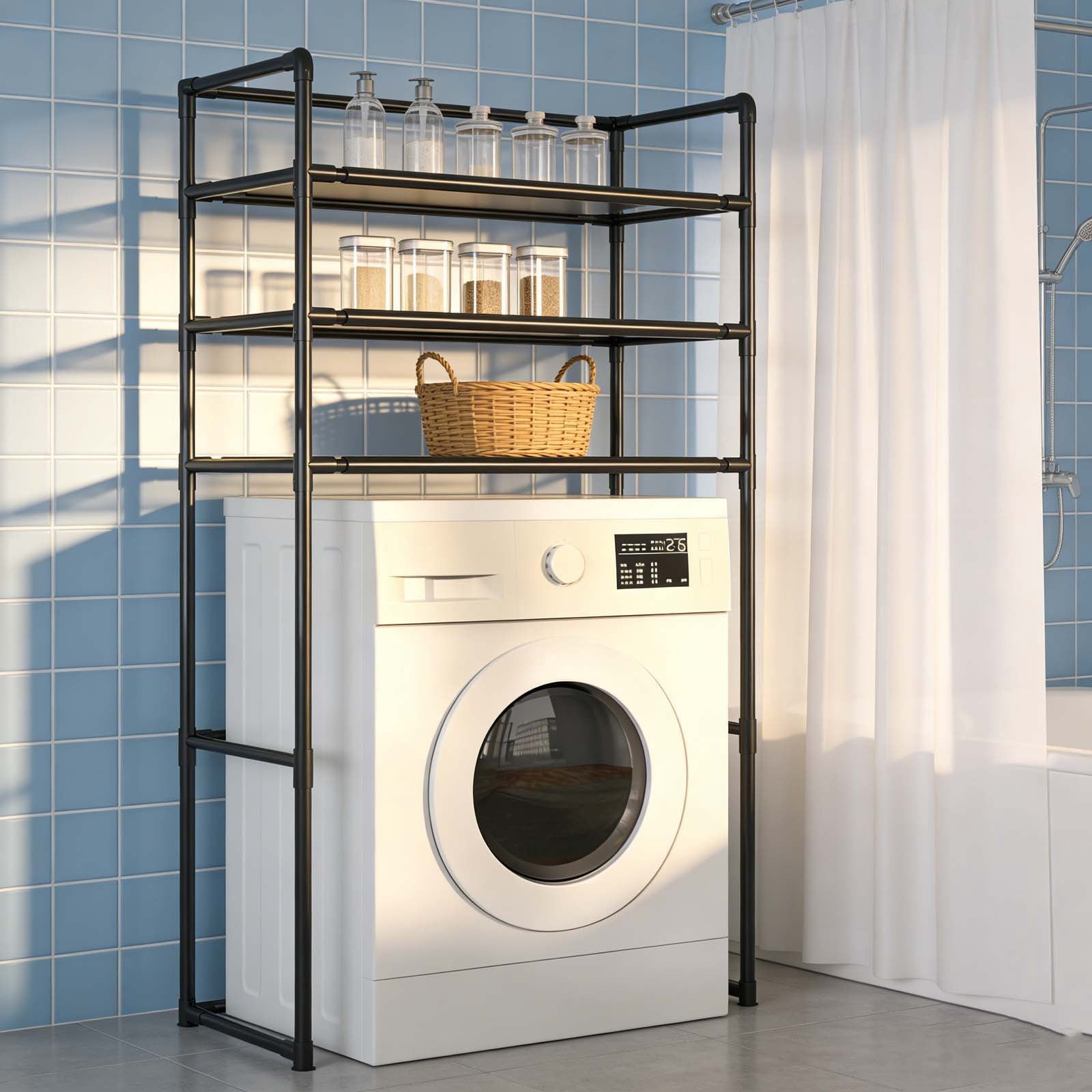 Washing Machine Storage Unit & Expandable Over Toilet Storage Unit ...