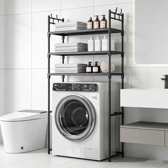Washing Machine Storage Unit & Over Toilet Storage Unit, Adjustable ...