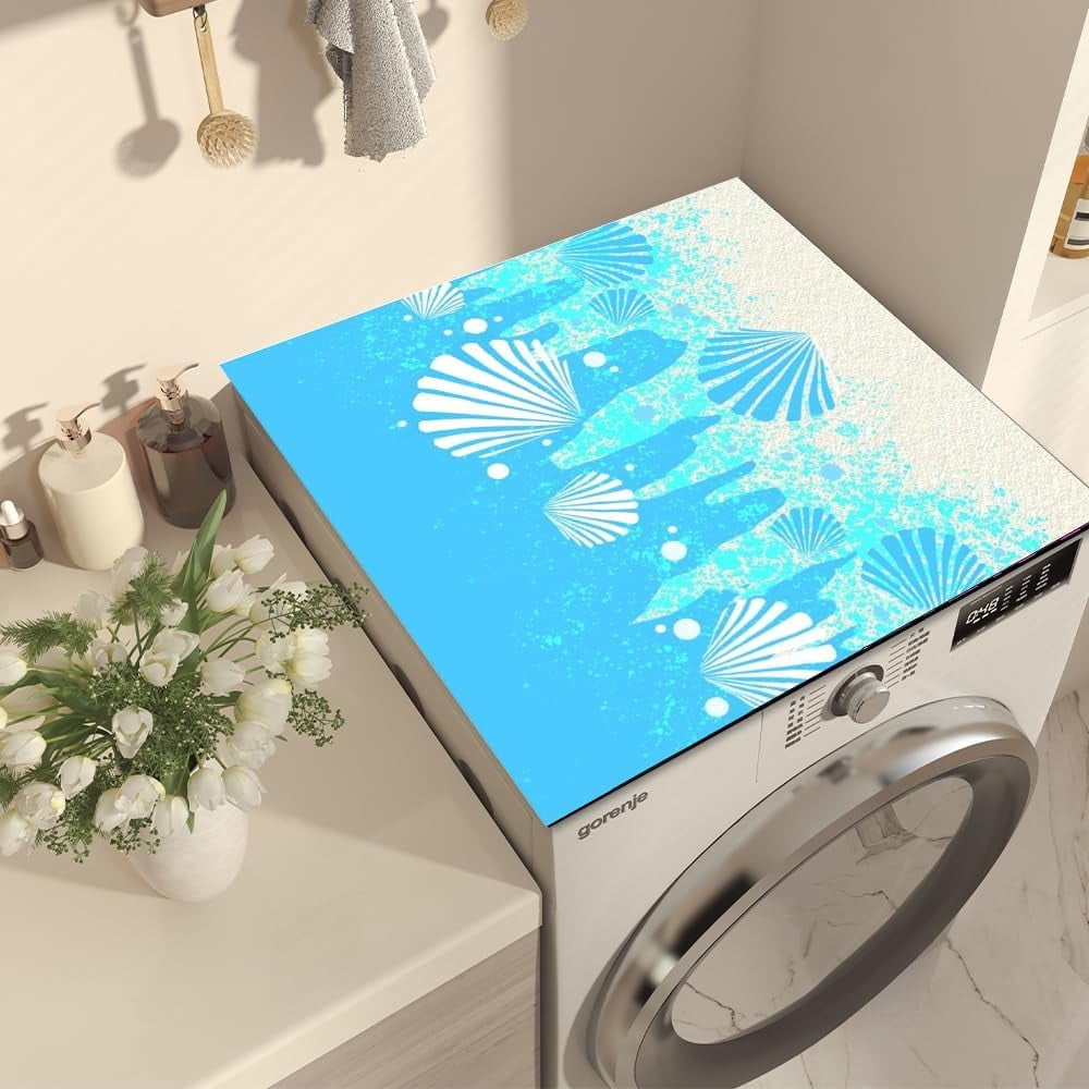 Washing Machine Top Dust Cover - Floral, Waterproof, No-Wash, Erasable ...