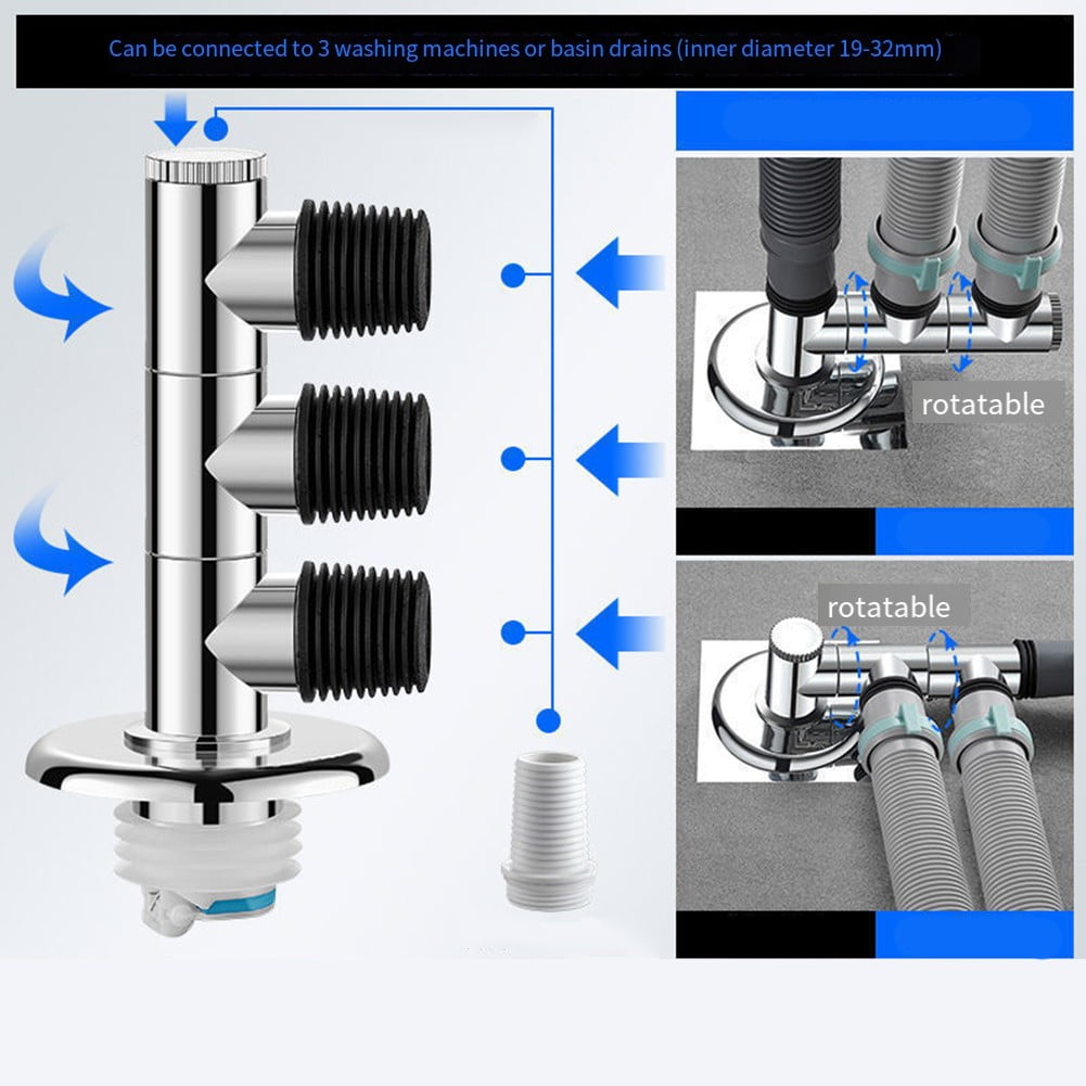 Washing machine drain pipe floor drain joint check valve to prevent ...