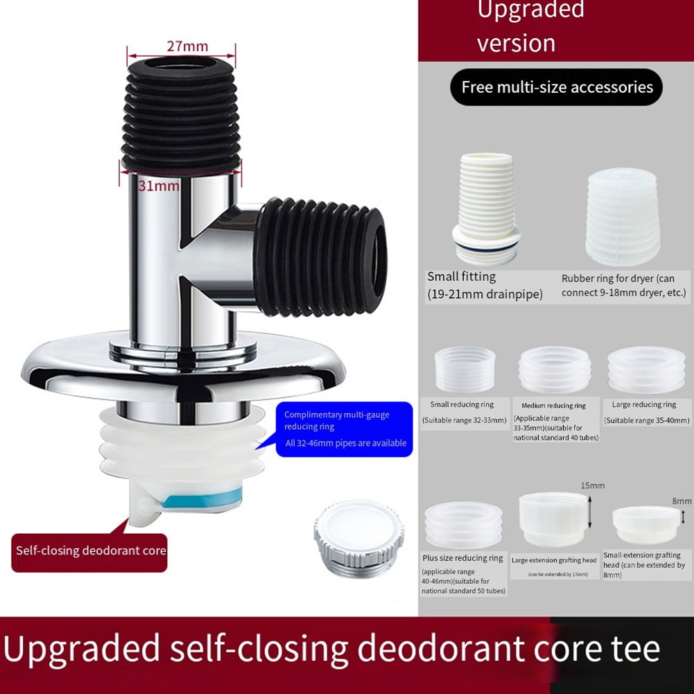 Washing machine drain pipe floor drain joint check valve to prevent ...