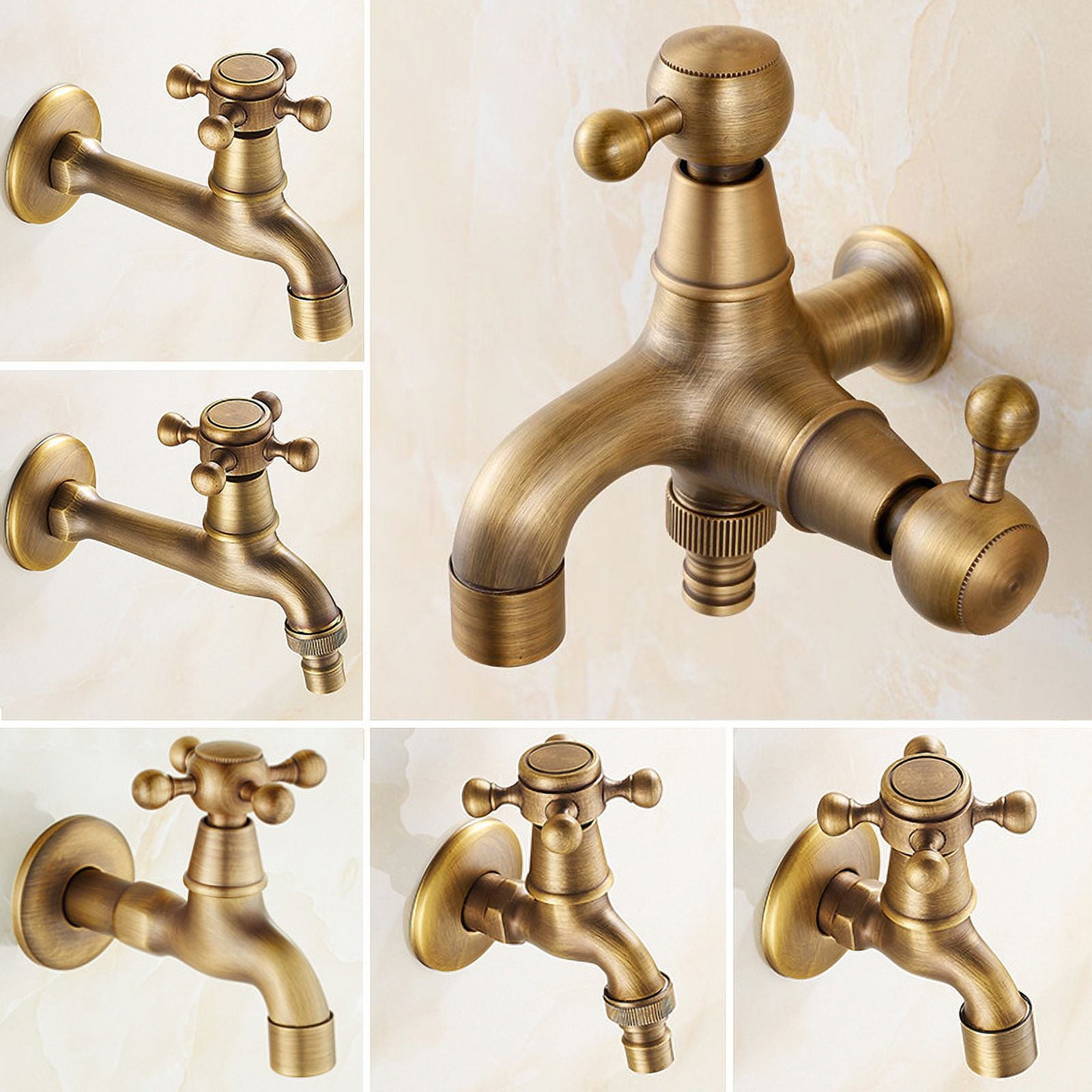 Washing machine faucet retro copper quick open single cold mop pool ...