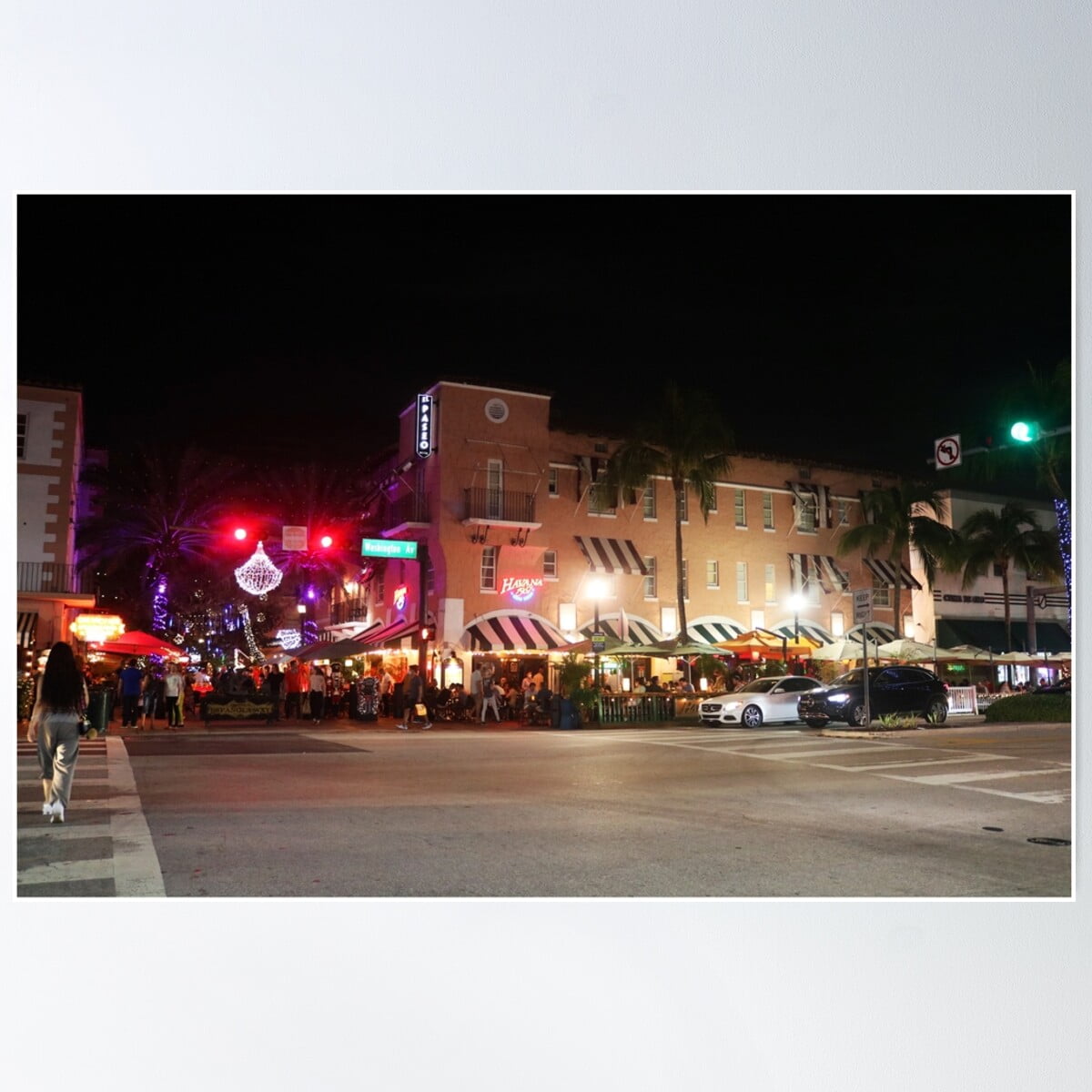 Washington Ave And Espanola Way - Art Deco District - Miami Beach ...