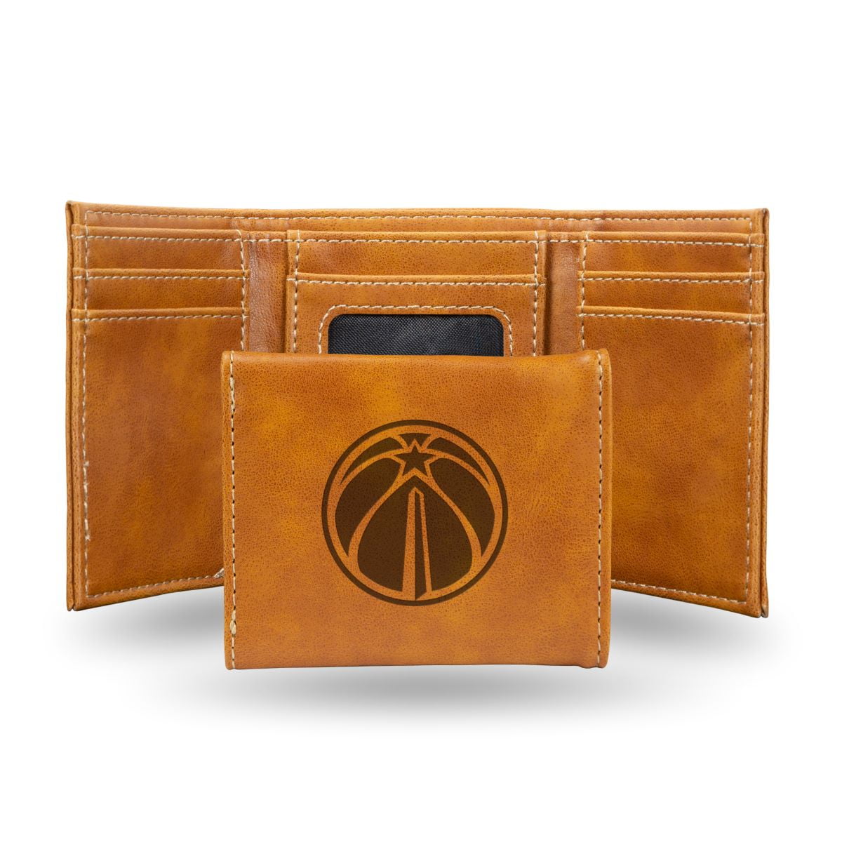 Washington Basketball Wizards Brown Trifold Wallet with Clear ID Window ...