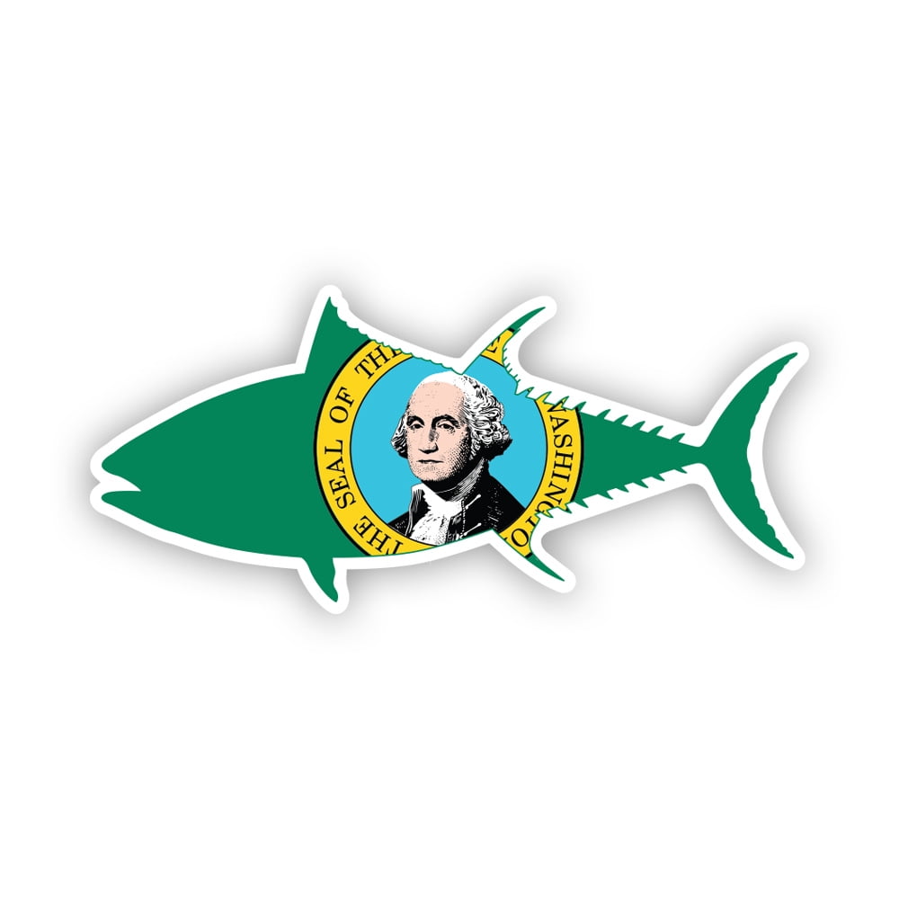 Washington Bass Flag Sticker Decal - Self Adhesive Vinyl - Weatherproof ...