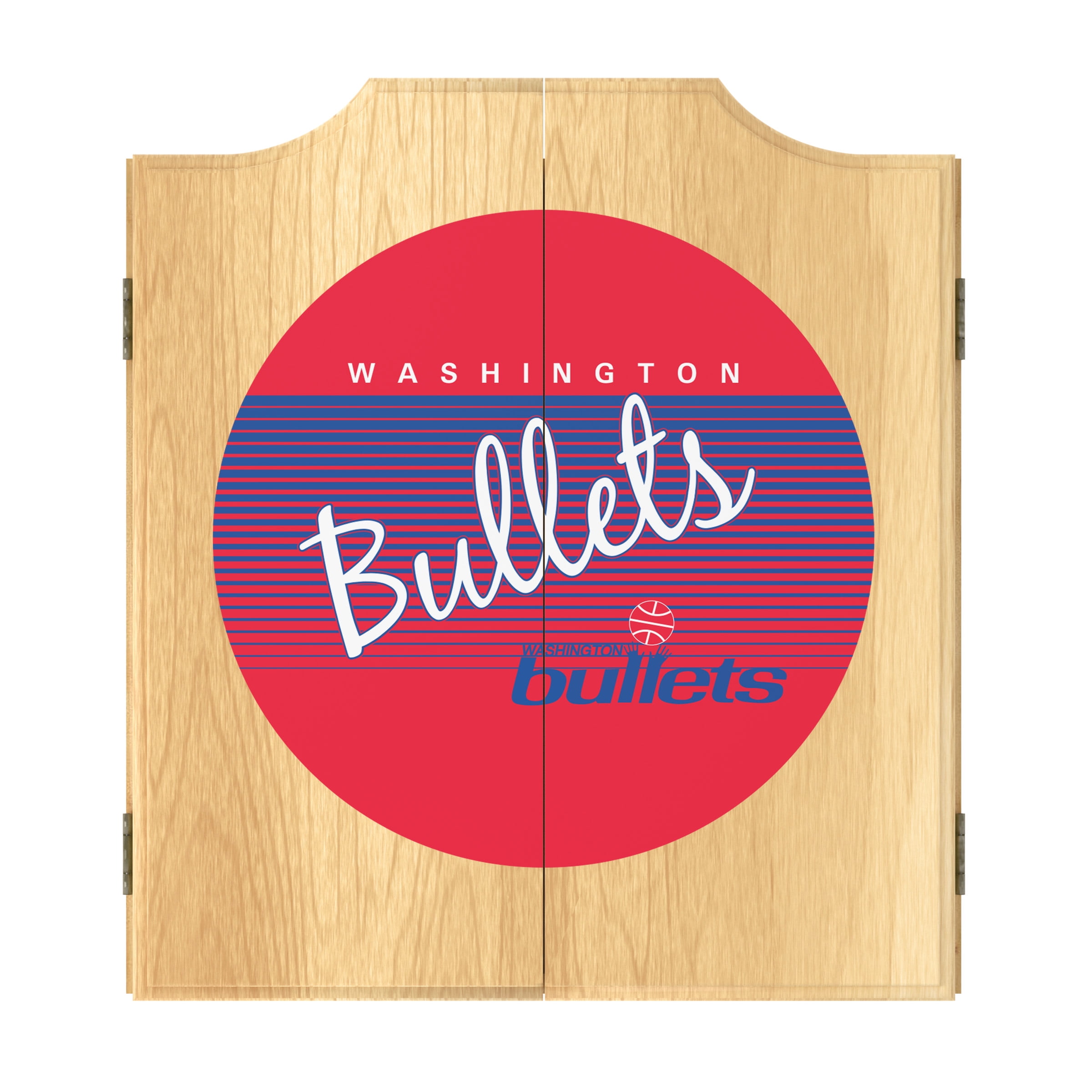 Washington Bullets Hardwood Classics Dart Board Cabinet Set with 6 ...