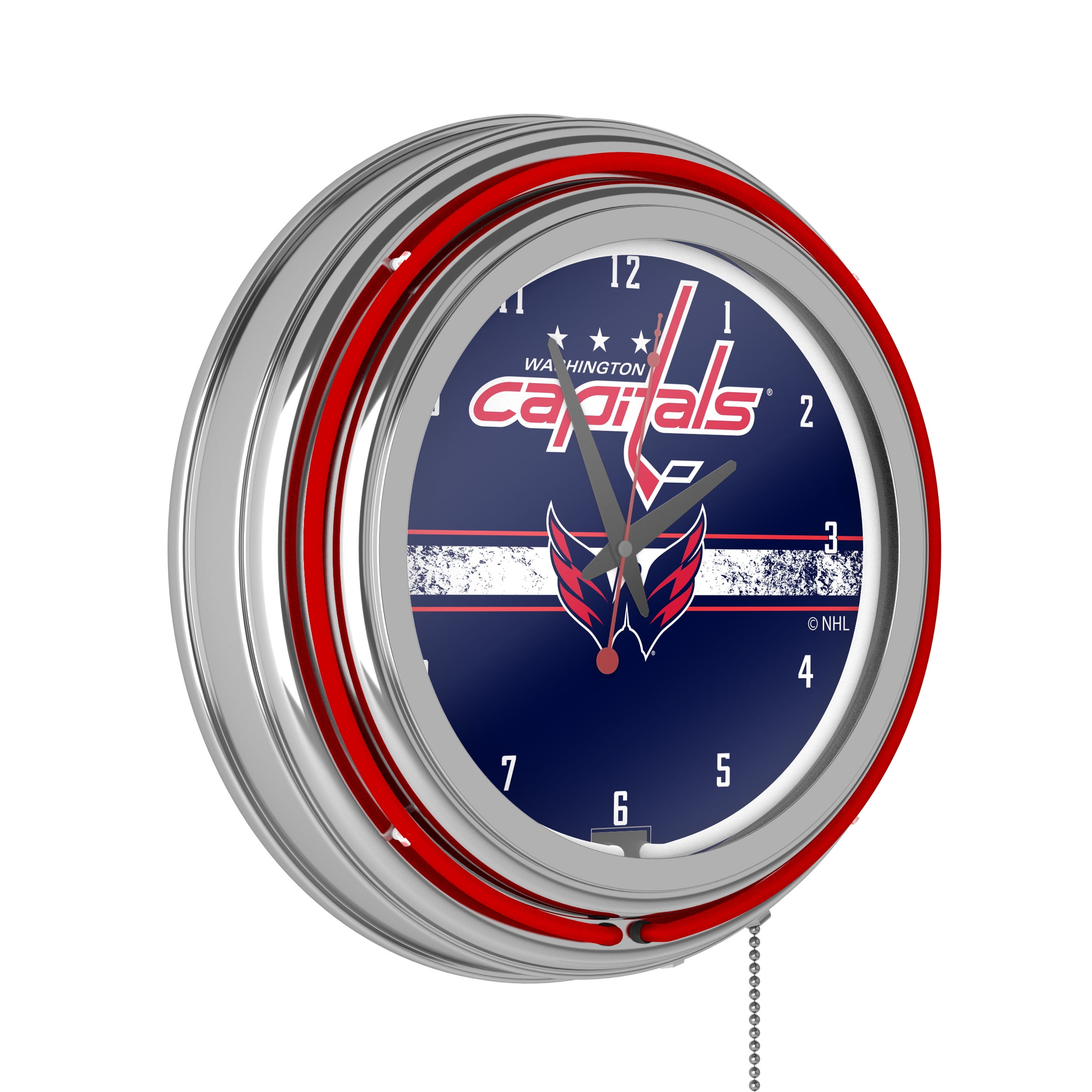 Washington Capitals Logo Retro Neon Analog Wall Clock with Pull Chain ...