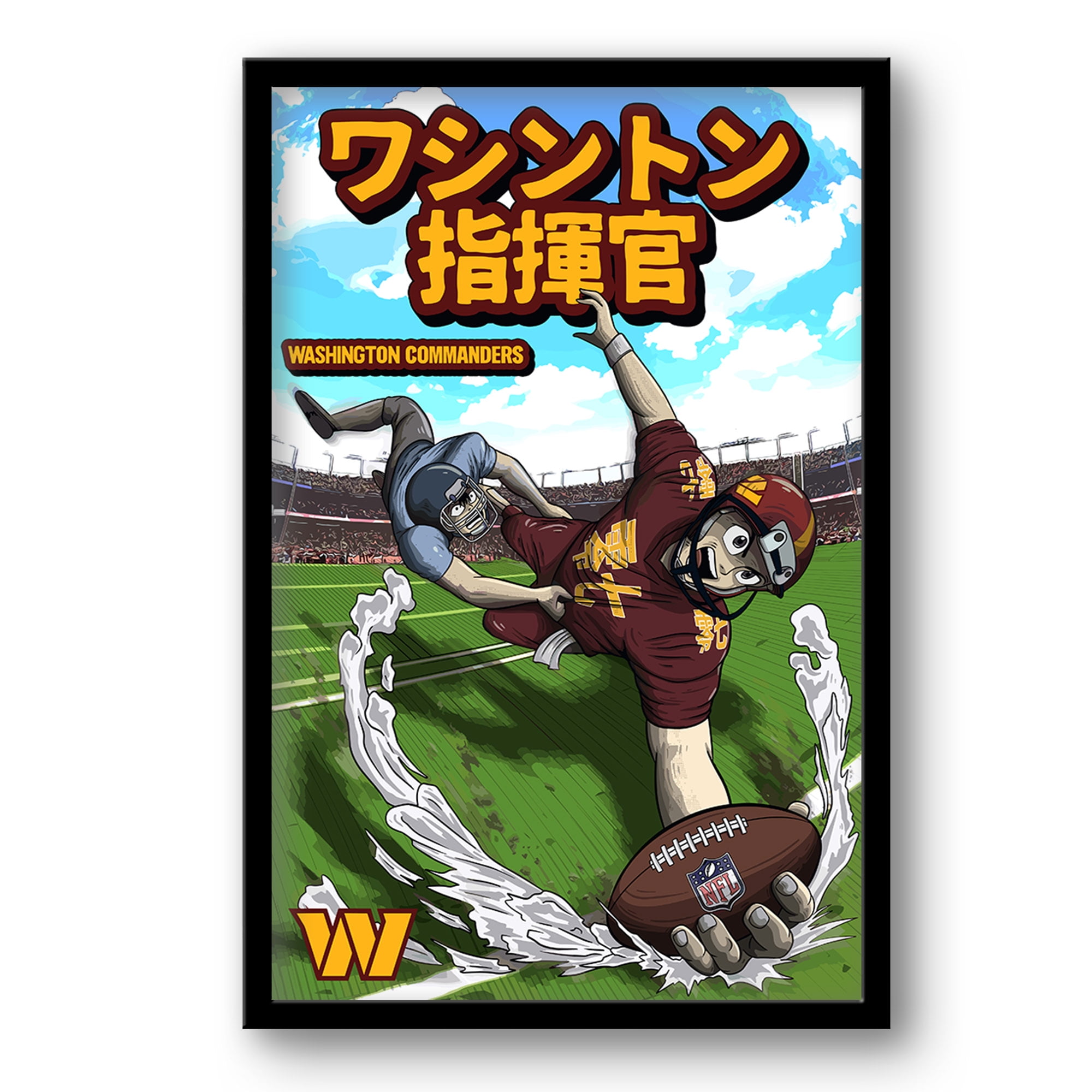 Washington Commanders 14" x 20" Framed Anime Art Print - Walmart.com