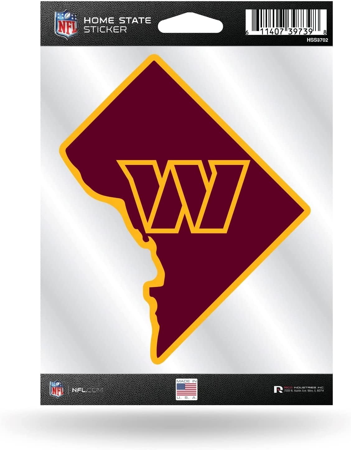 Washington Commanders 5 Inch Sticker Decal, Home State Design, Flat ...