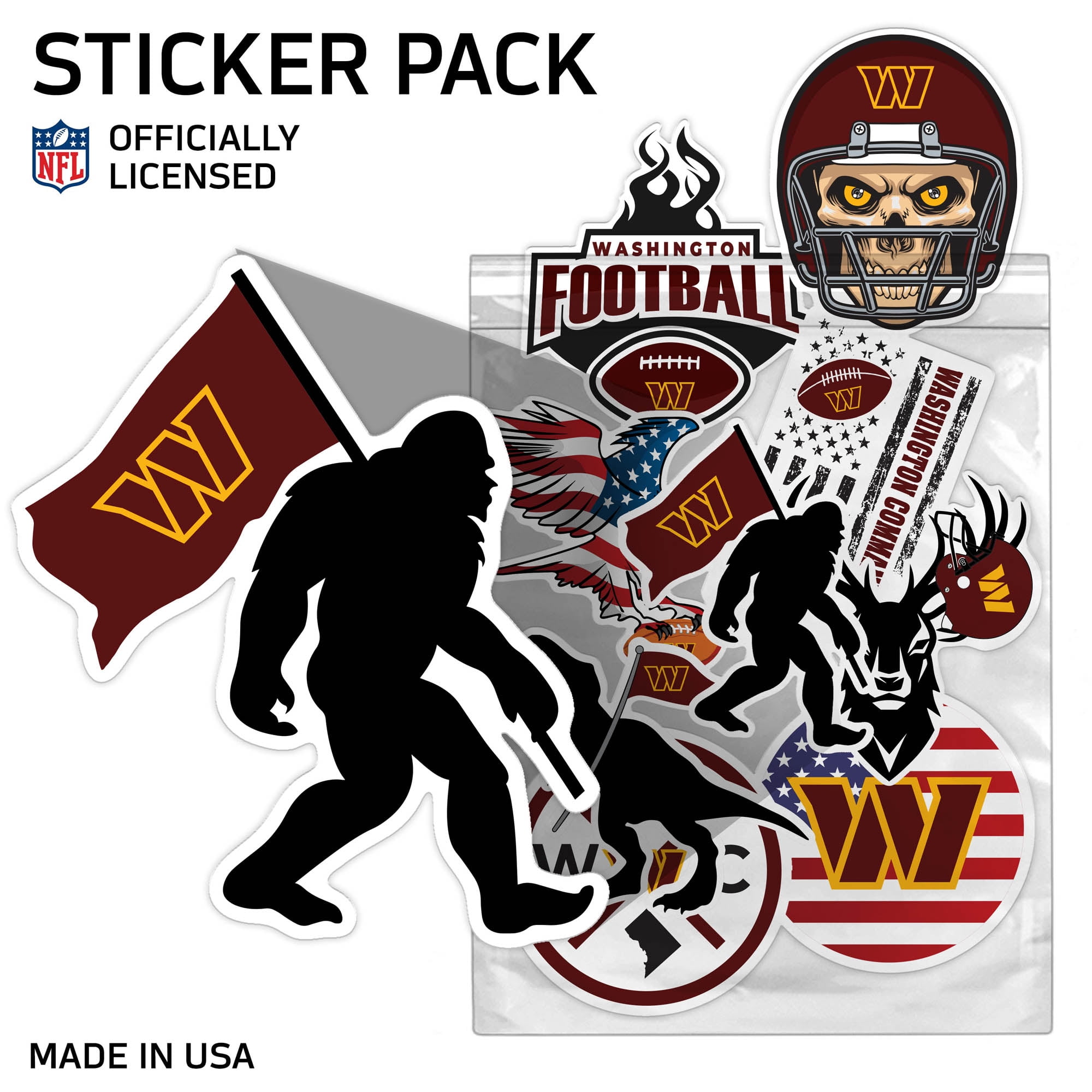 Washington Commanders Assorted Sticker Pack - Walmart.com