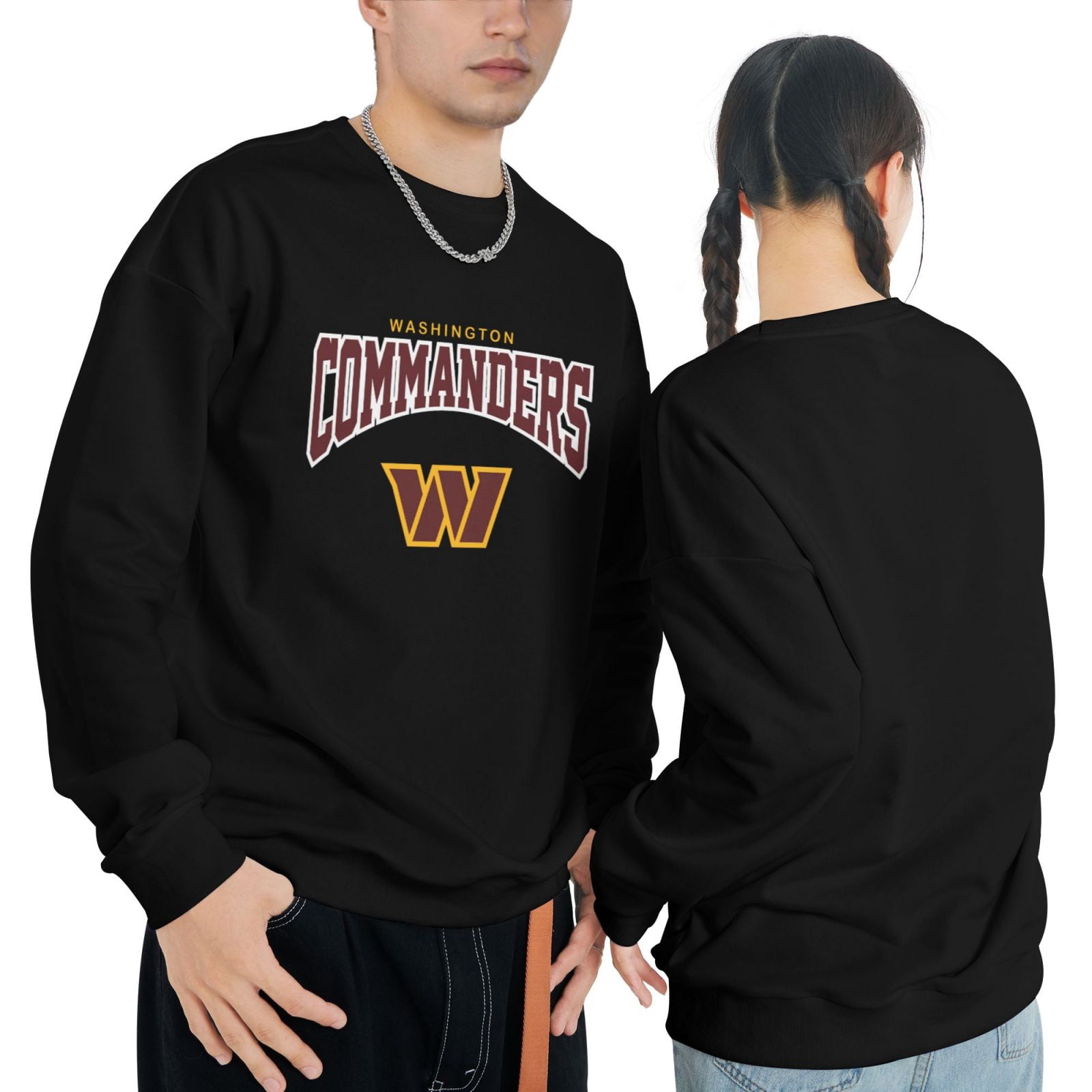 Commanders Fans Logo Customized Men's and Women's Long Sleeve Round ...