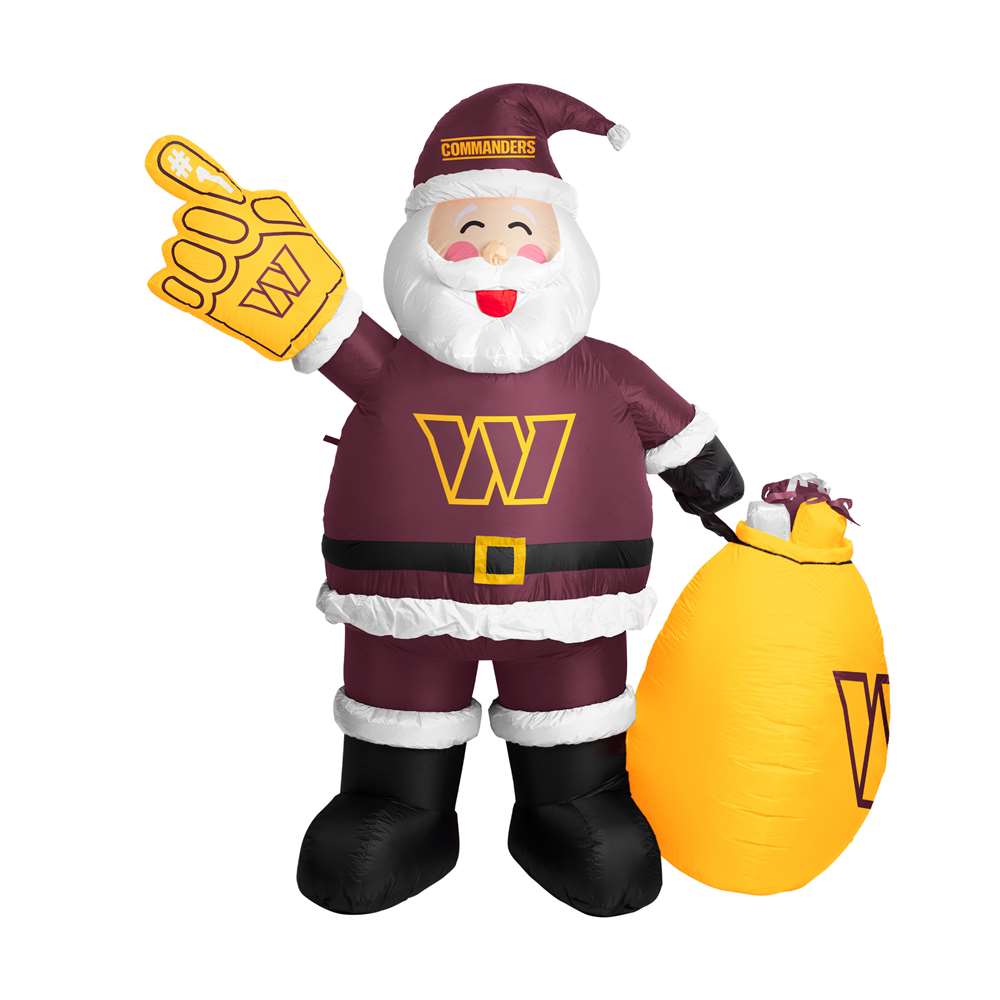 Washington Commanders Inflatable Santa 7 Ft Tall - Walmart.com