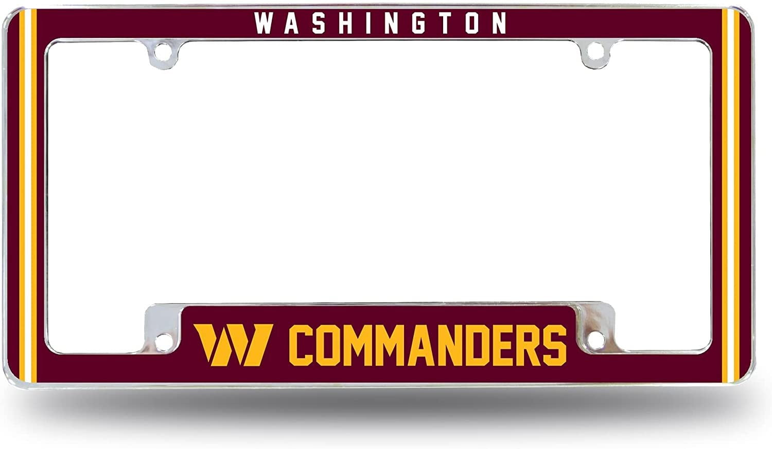 Washington Commanders Metal License Plate Frame Chrome Tag Cover ...