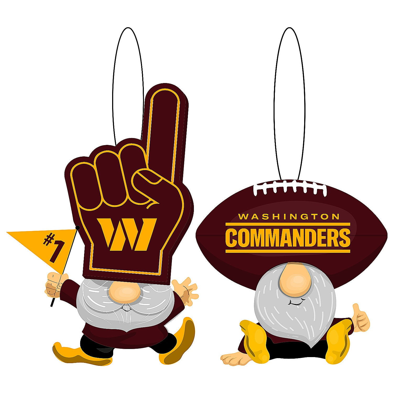 Washington Commanders Ornament Gnome Fan 2 Pack - Walmart.com