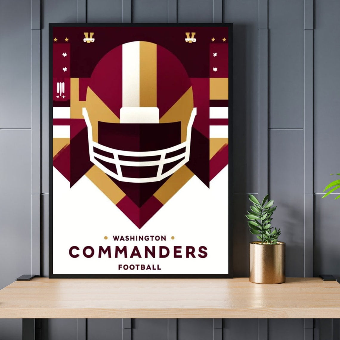 Washington Commanders Print - Bold and Vibrant Sports Art, Office Print ...