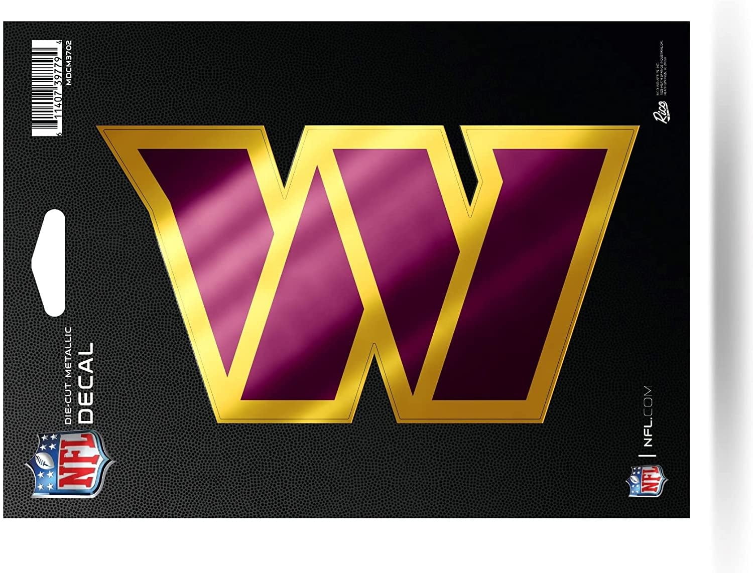 Washington Commanders Sticker Decal 5 Inch Metallic Chrome Shimmer Flat ...