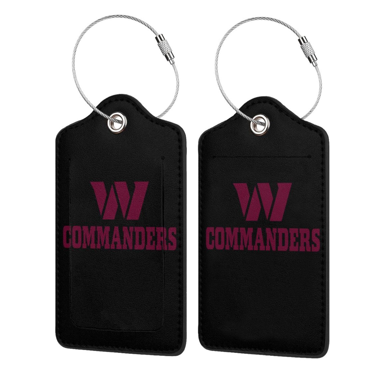 Commanders Football Team Stainless Steel Ring Leather Luggage Tag Bag ...