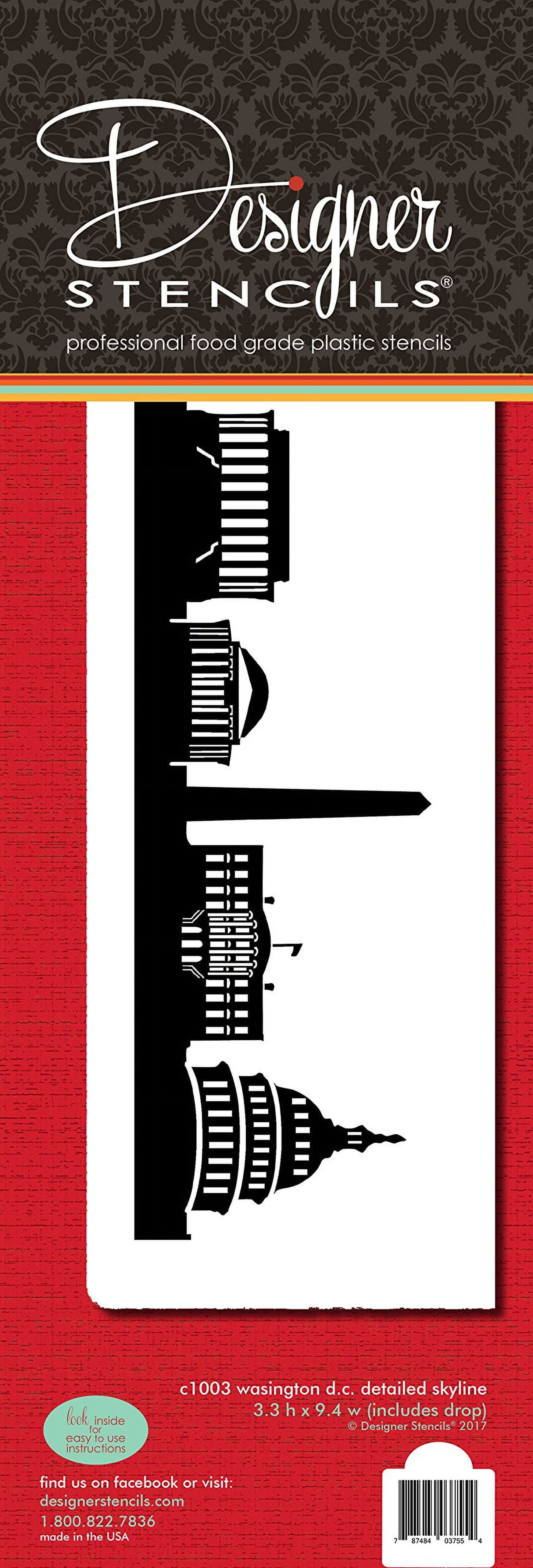 Washington D.C. Detailed Skyline Cake Stencil Side C1003 by Designer ...