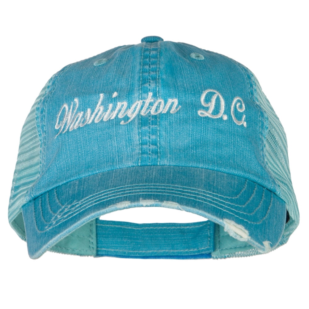 Washington D.C. Embroidered Low Profile Cotton Mesh Cap - Aqua OSFM ...